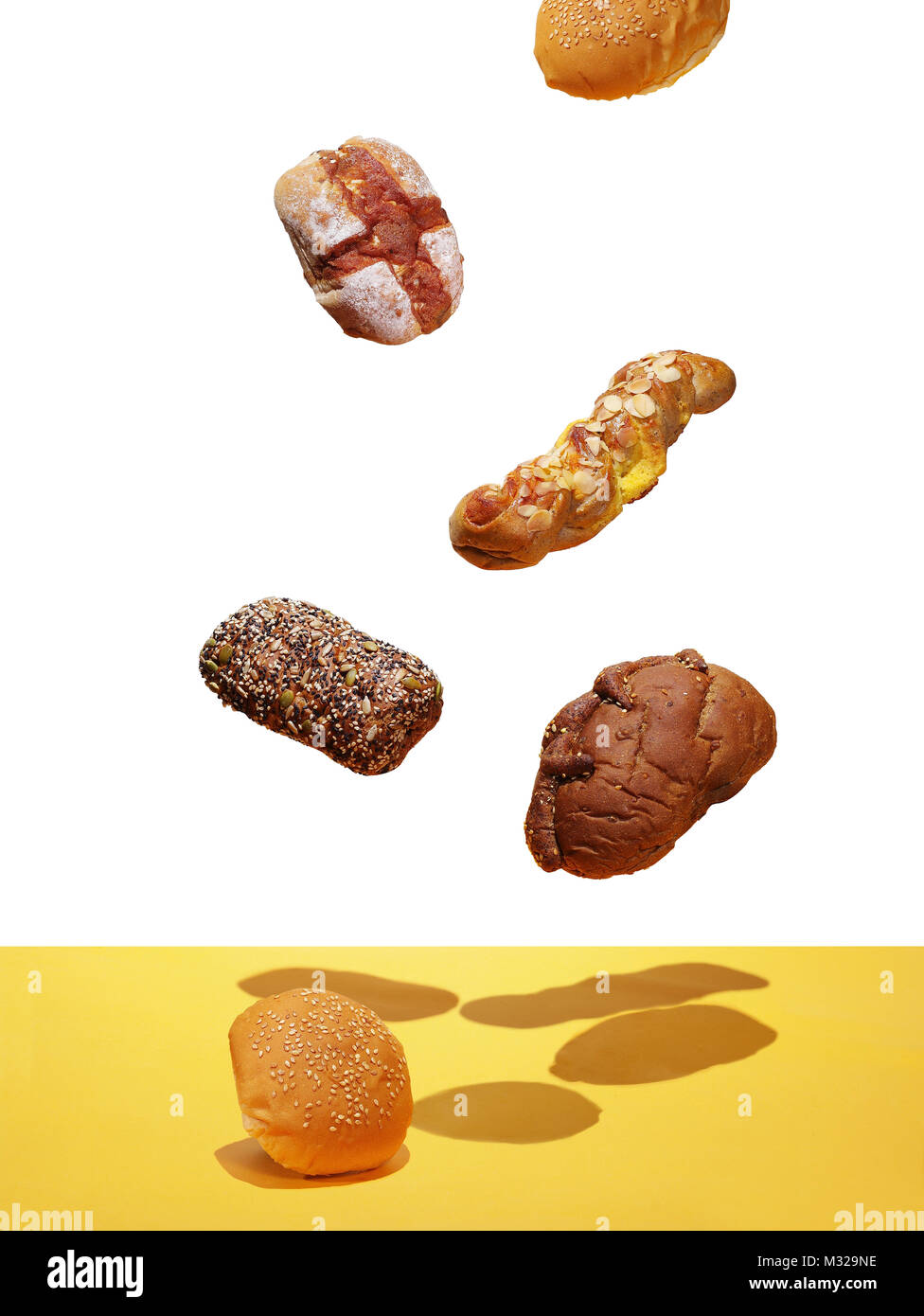 White flour falling bread hi-res stock photography and images - Alamy