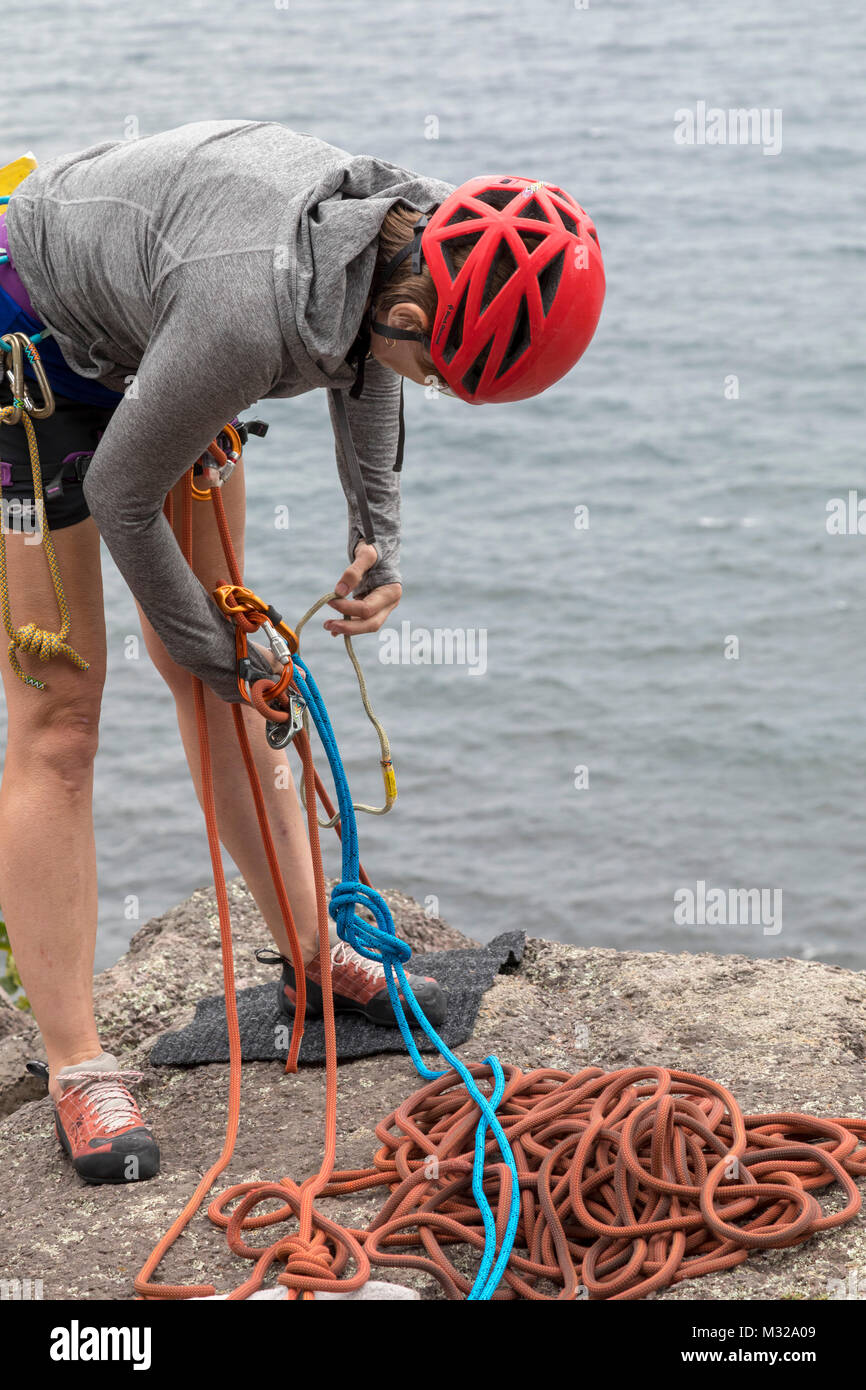 Silver Bay, Minnesota - Rock climbing above Lake Superior at Shovel ...