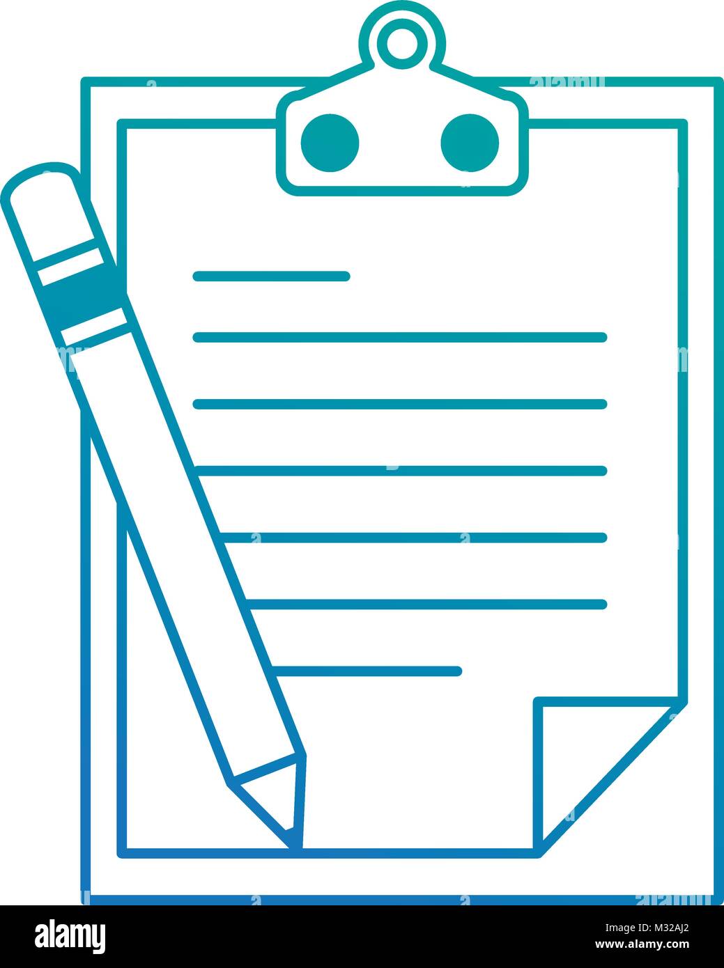 clipboard paper with pencil Stock Vector Image & Art - Alamy