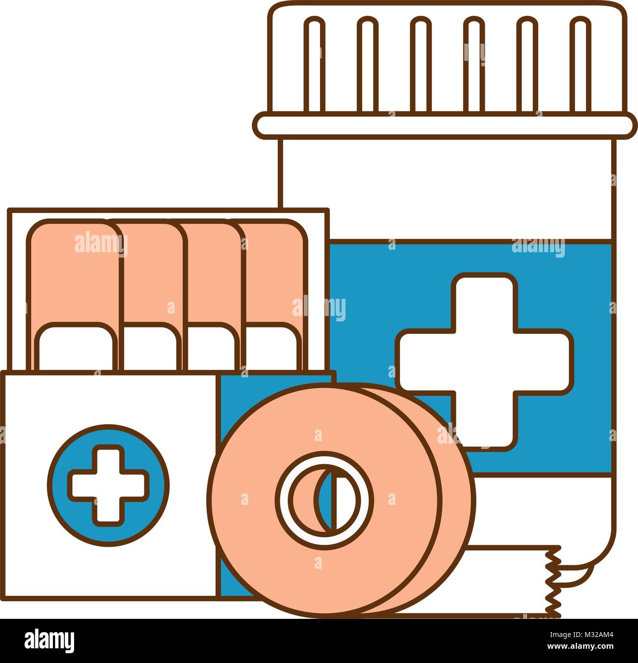 medicine bottle with bandages Stock Vector Image & Art - Alamy