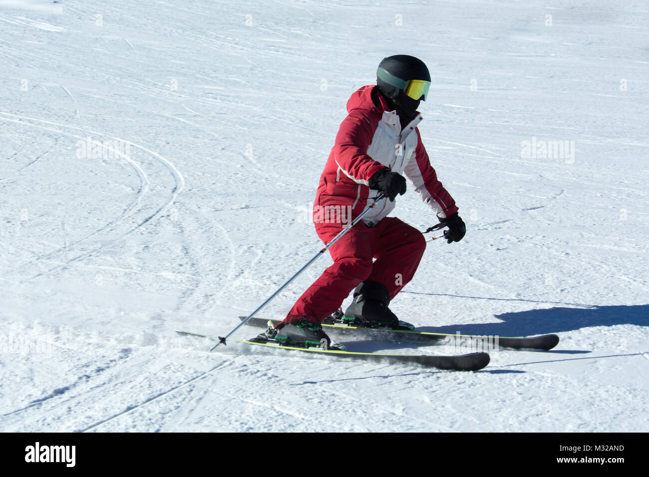 Young woman outdoor skiing Stock Photo - Alamy