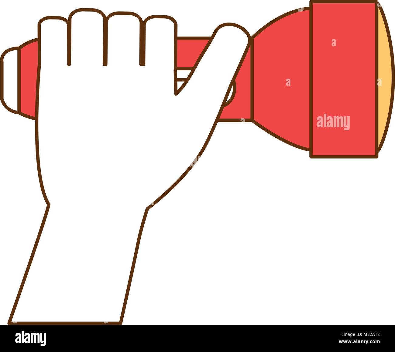 hand with flash light isolated icon Stock Vector Image & Art - Alamy