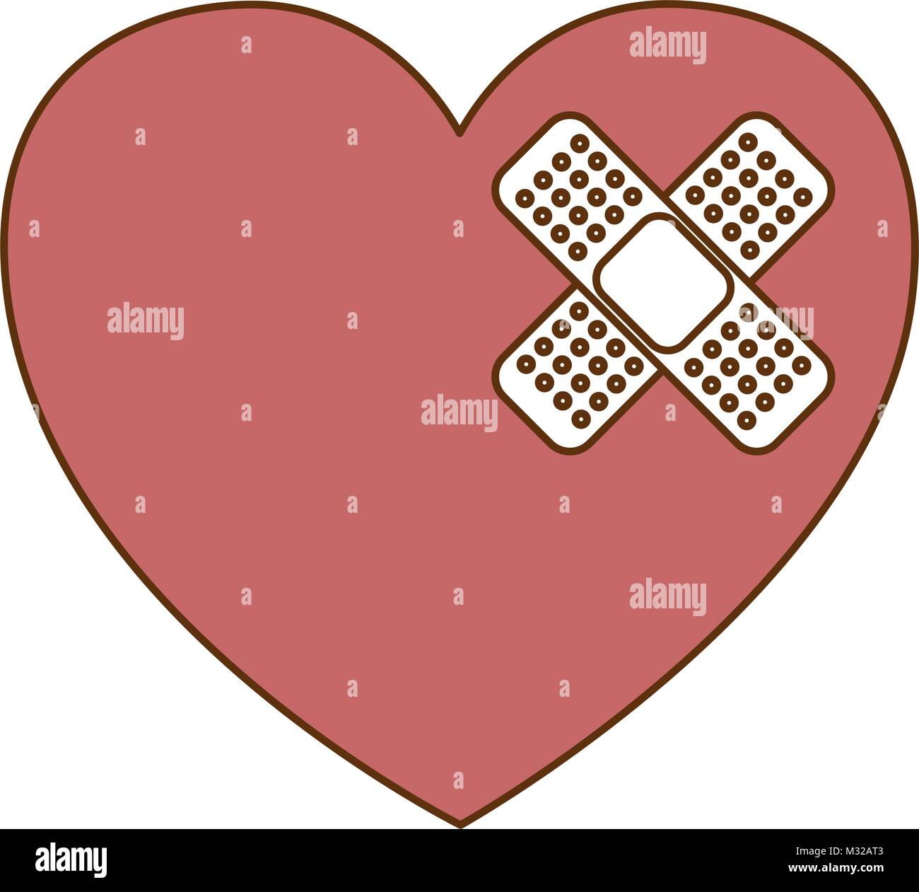 heart cardio with bandage Stock Vector Image & Art - Alamy