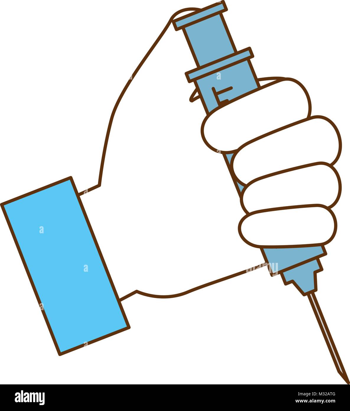 doctor hand with injection medical Stock Vector Image & Art - Alamy