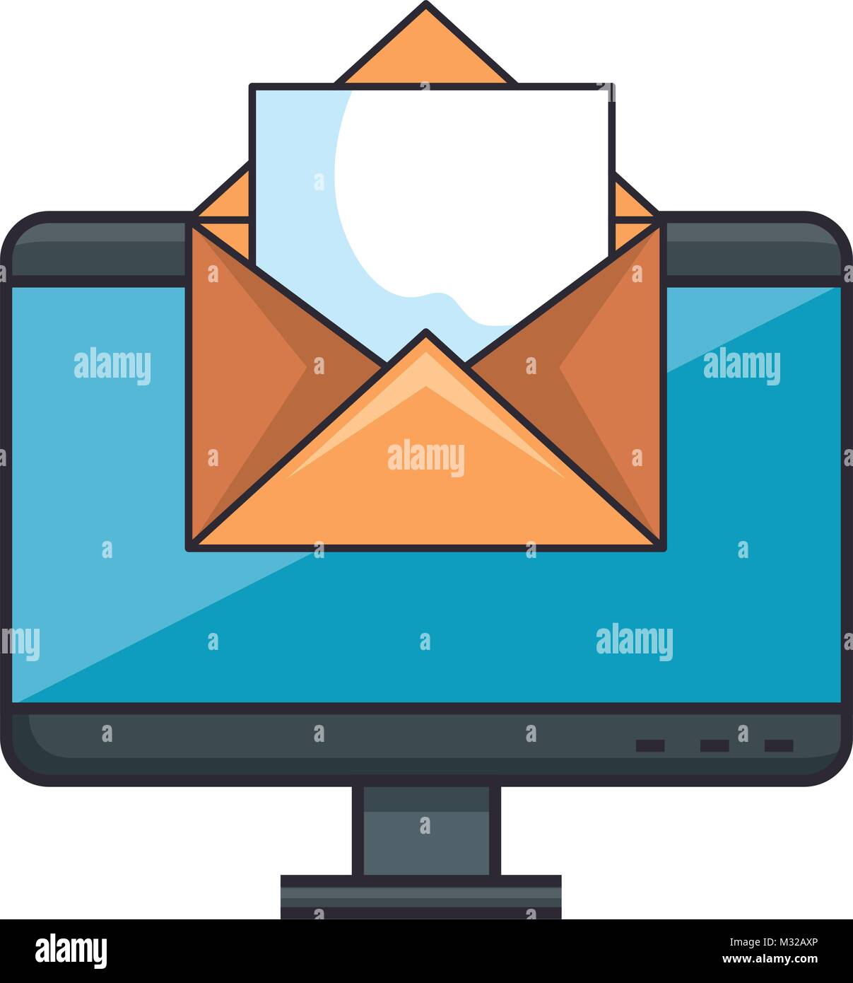 monitor computer with envelope Stock Vector Image & Art - Alamy