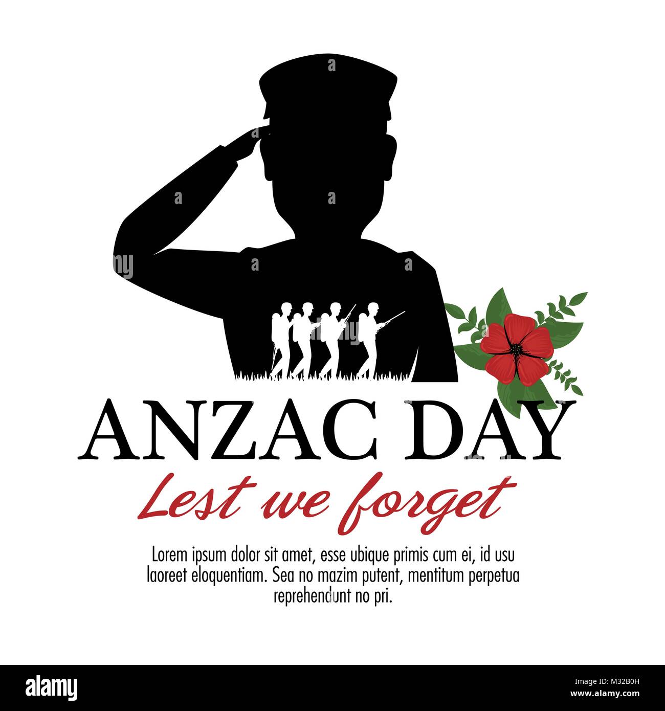 anzac day poster with military soldier Stock Vector Image & Art - Alamy