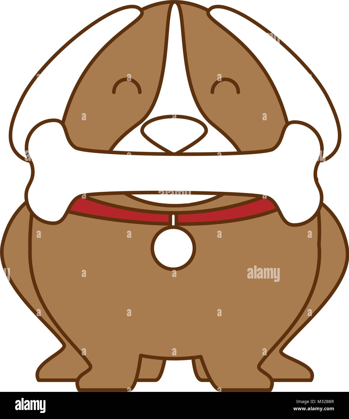 cute dog with bone Stock Vector Image & Art - Alamy