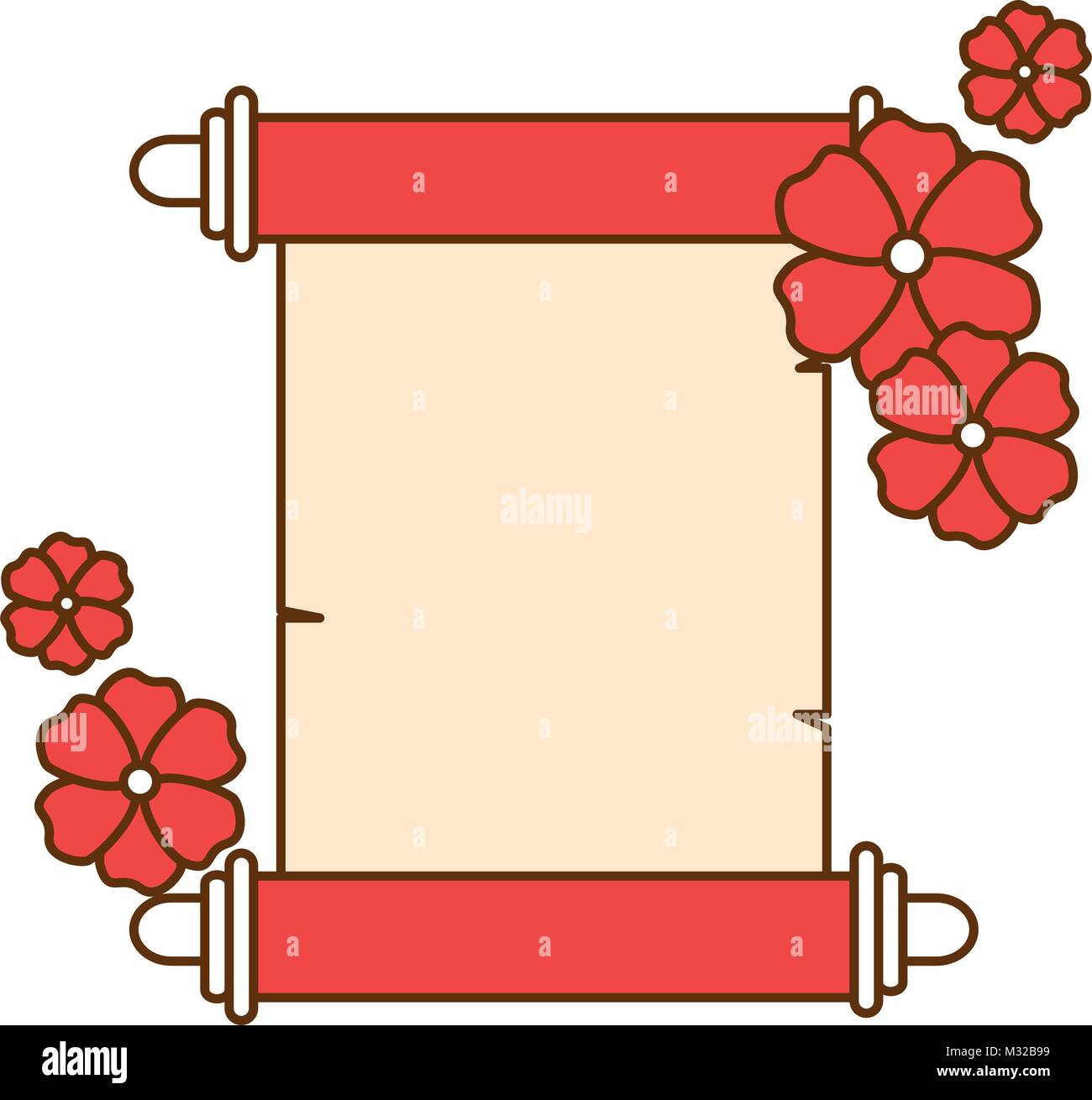 chinese papyrus with flowers Stock Vector Image & Art - Alamy