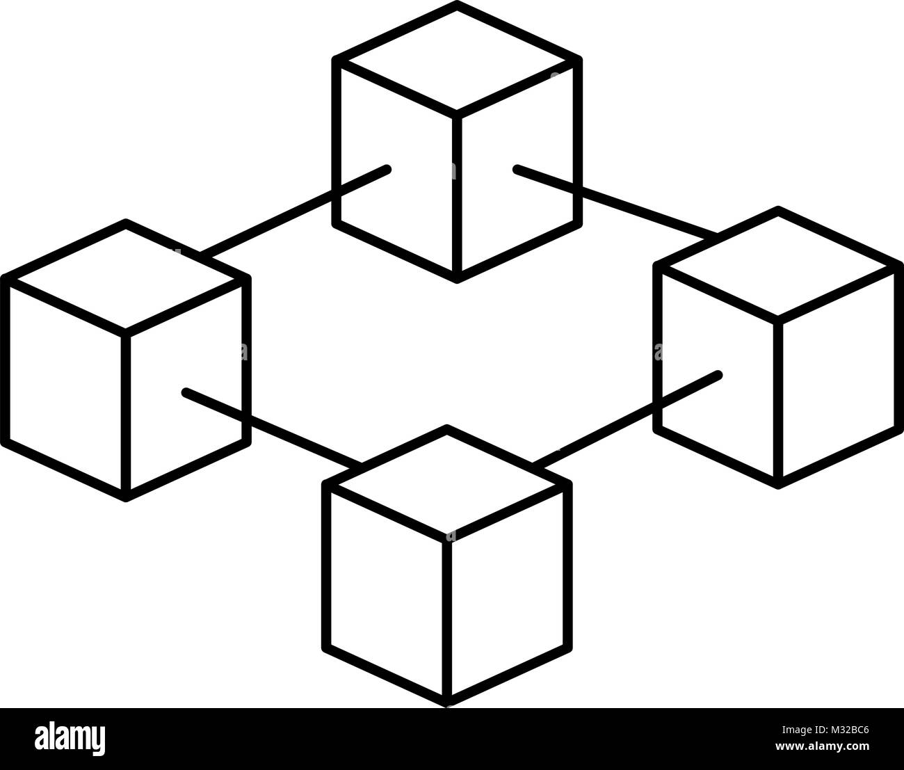 cubes network isolated icon Stock Vector Image & Art - Alamy