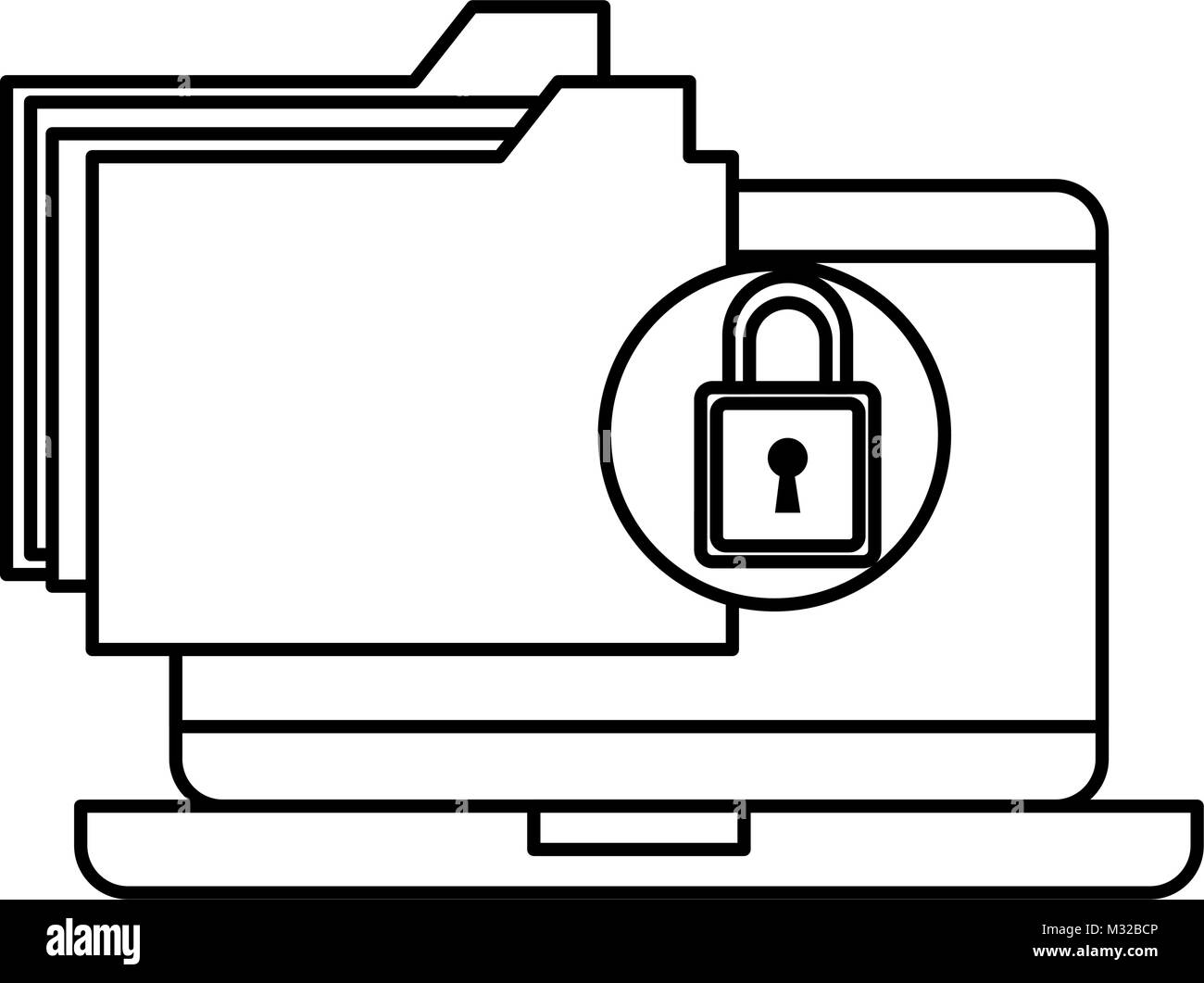 Digital file lock Black and White Stock Photos & Images - Alamy