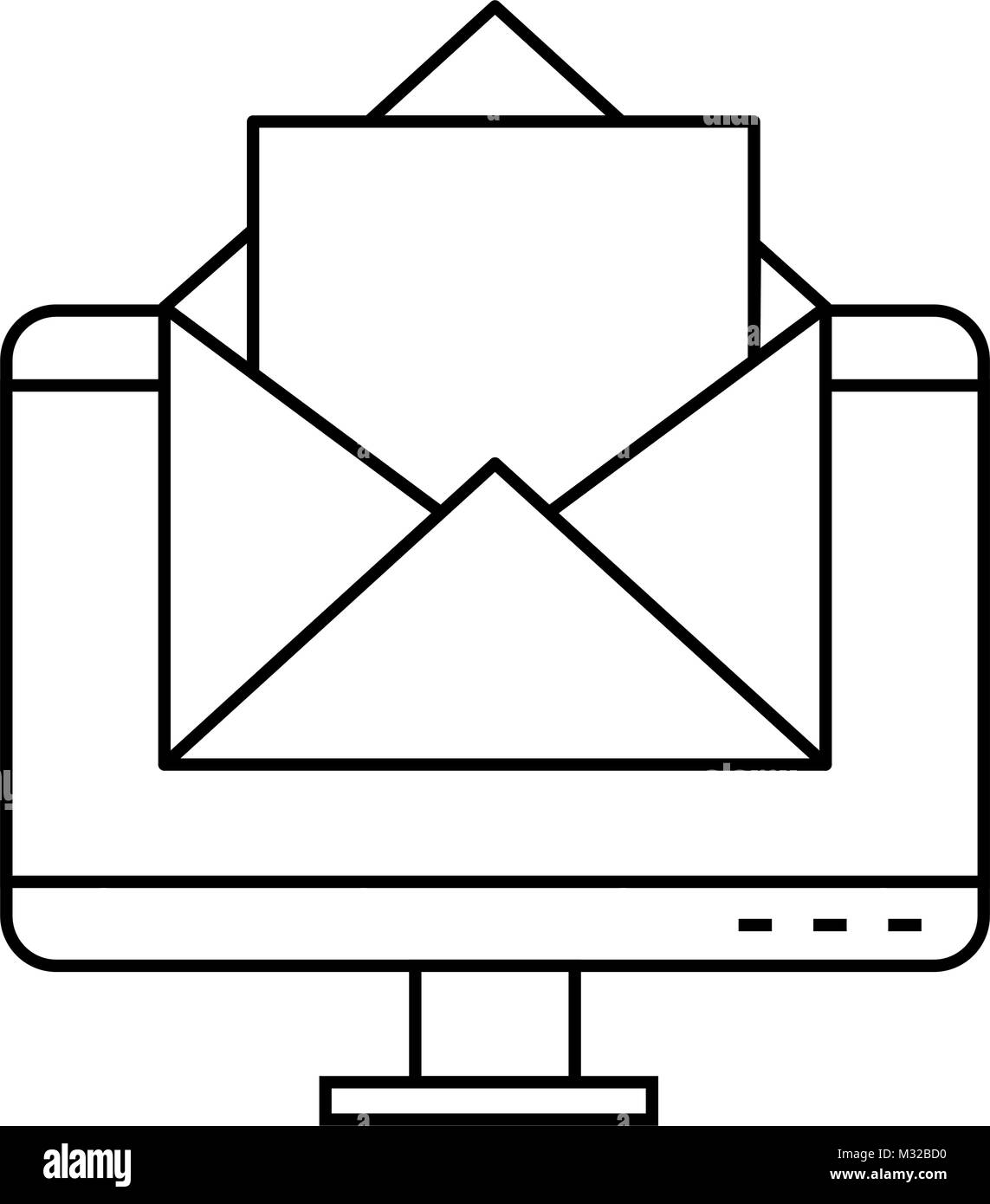 monitor computer with envelope Stock Vector Image & Art - Alamy