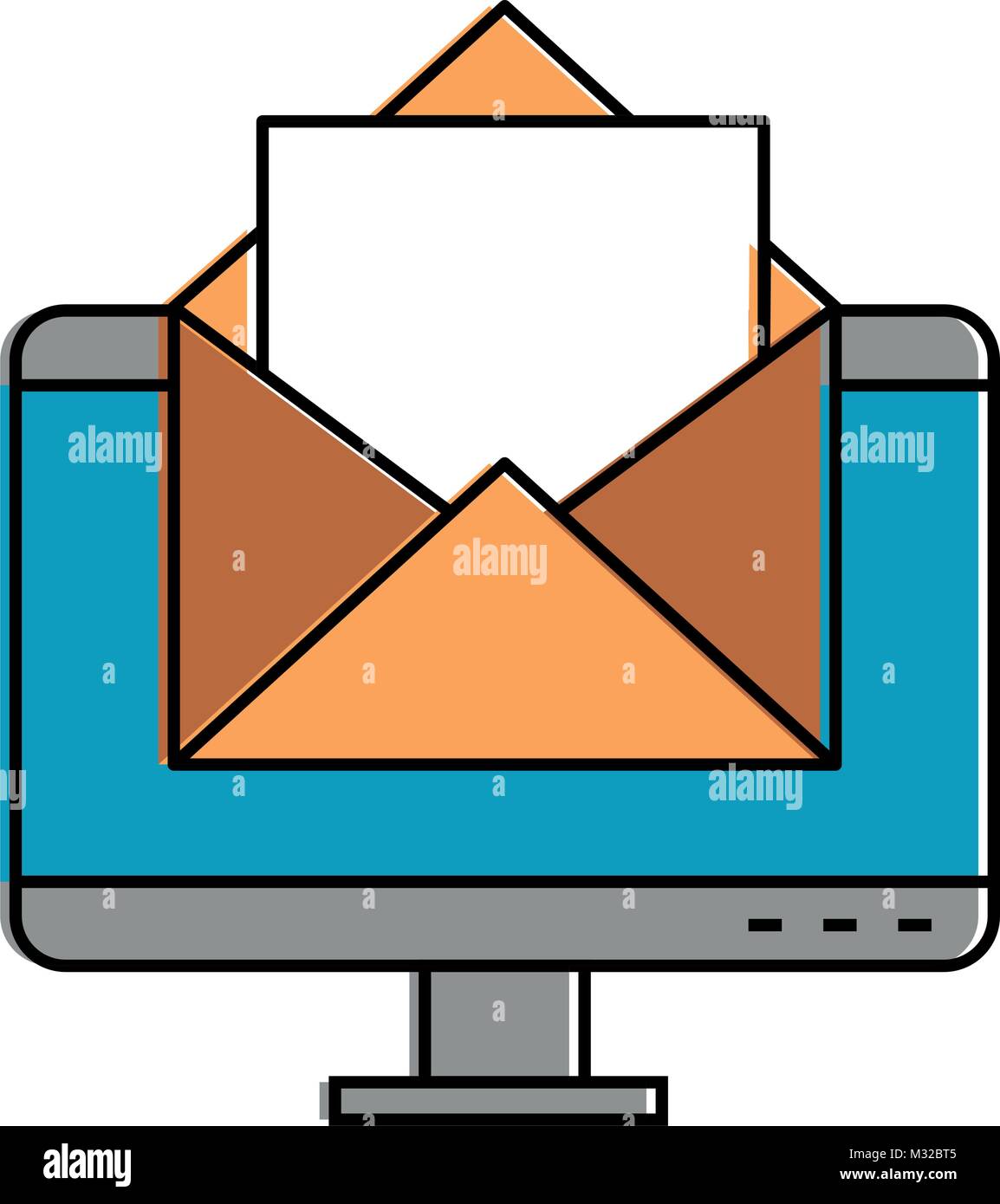 monitor computer with envelope Stock Vector Image & Art - Alamy