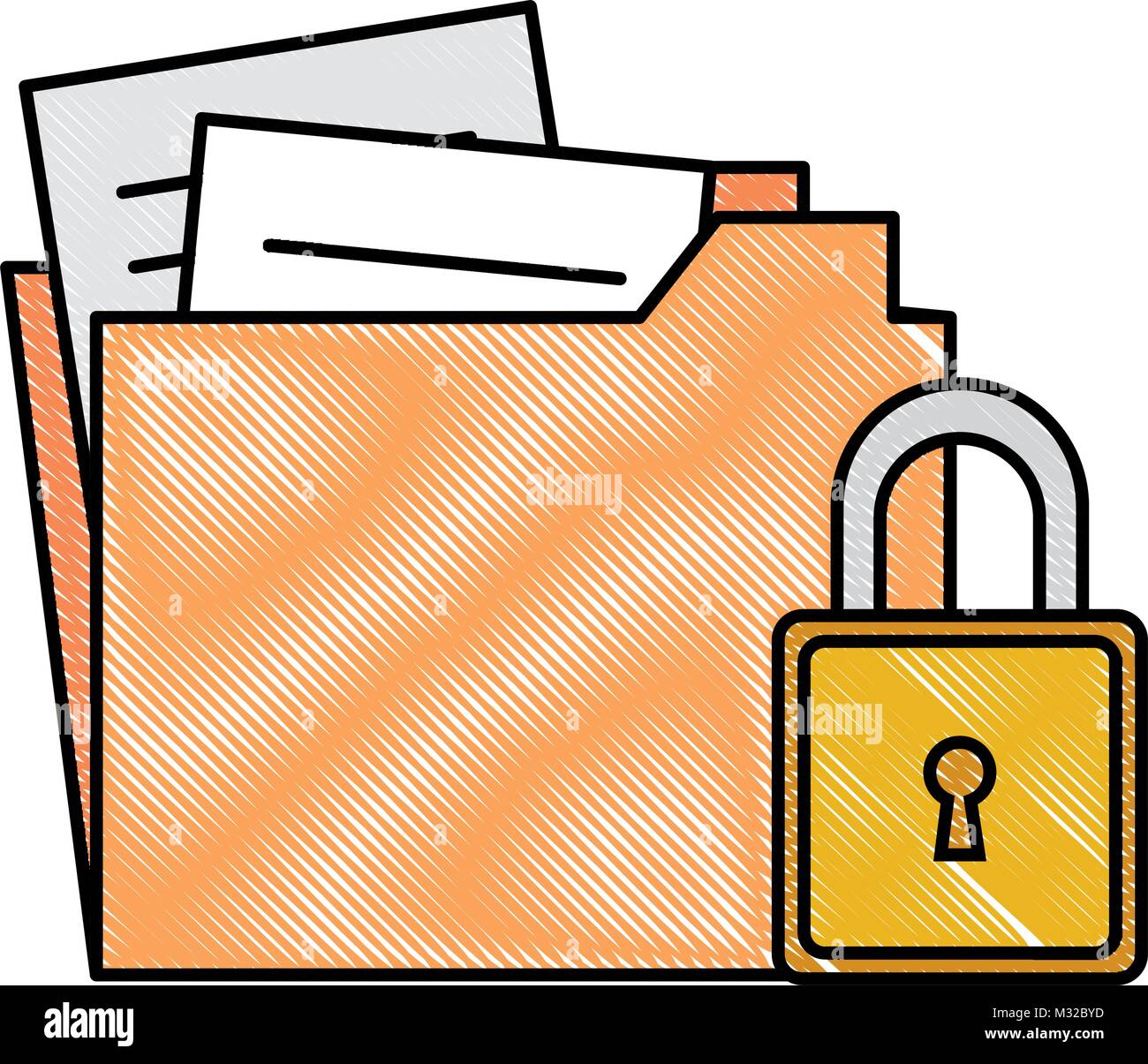 folder document with padlock Stock Vector Image & Art - Alamy