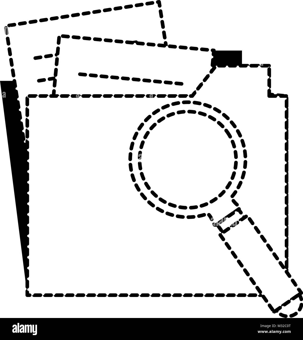 folder document with magnifying glass Stock Vector Image & Art - Alamy