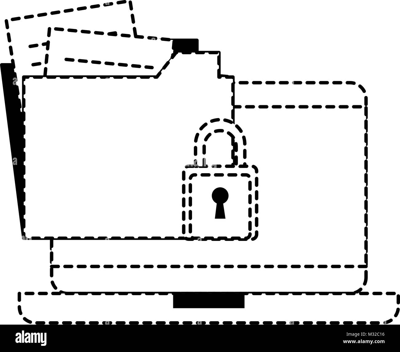 Digital padlock personal information Black and White Stock Photos ...