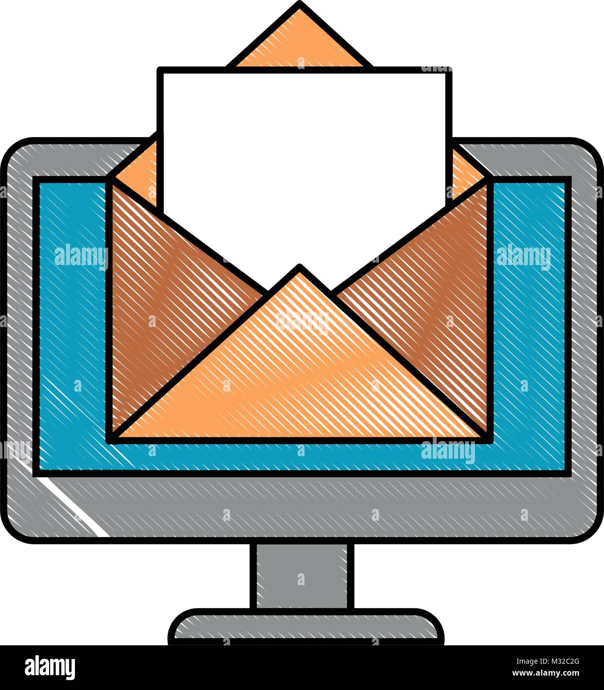 monitor computer with envelope Stock Vector Image & Art - Alamy