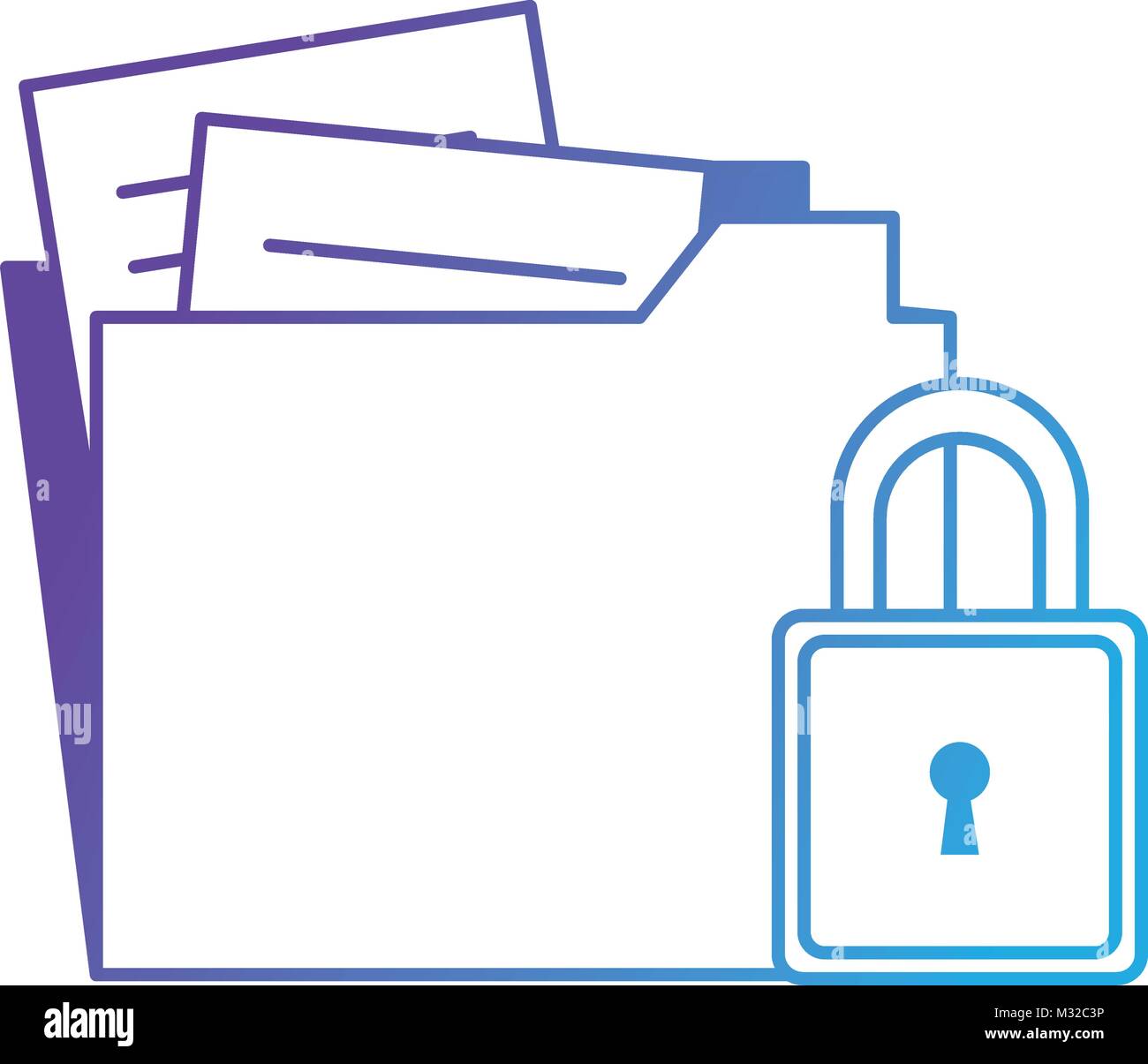 folder document with padlock Stock Vector Image & Art - Alamy