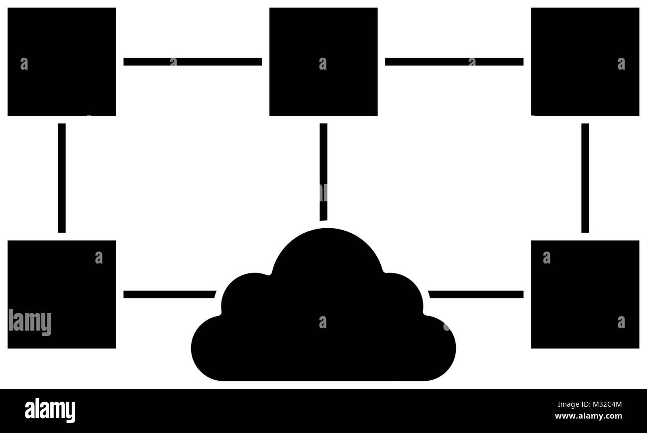 Network data graph block chain Black and White Stock Photos & Images ...