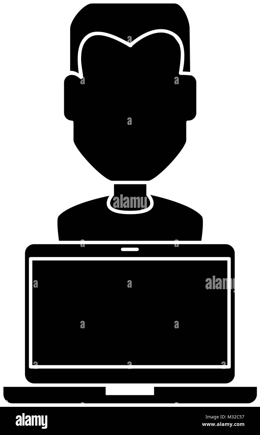 man with laptop computer Stock Vector Image & Art - Alamy