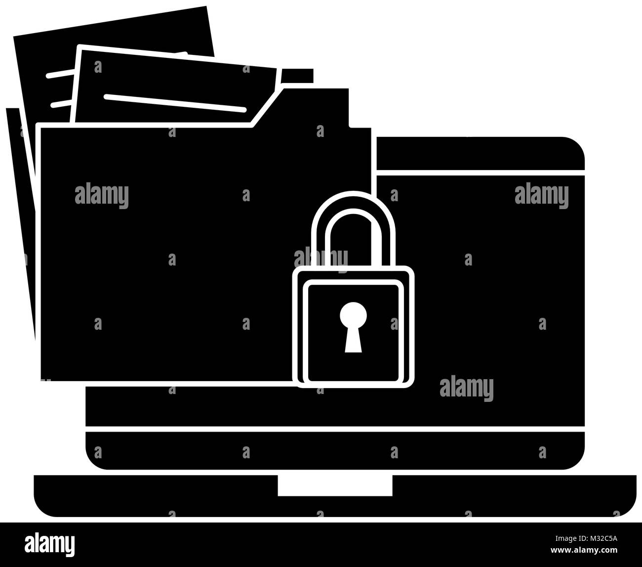 Digital padlock personal information Black and White Stock Photos ...