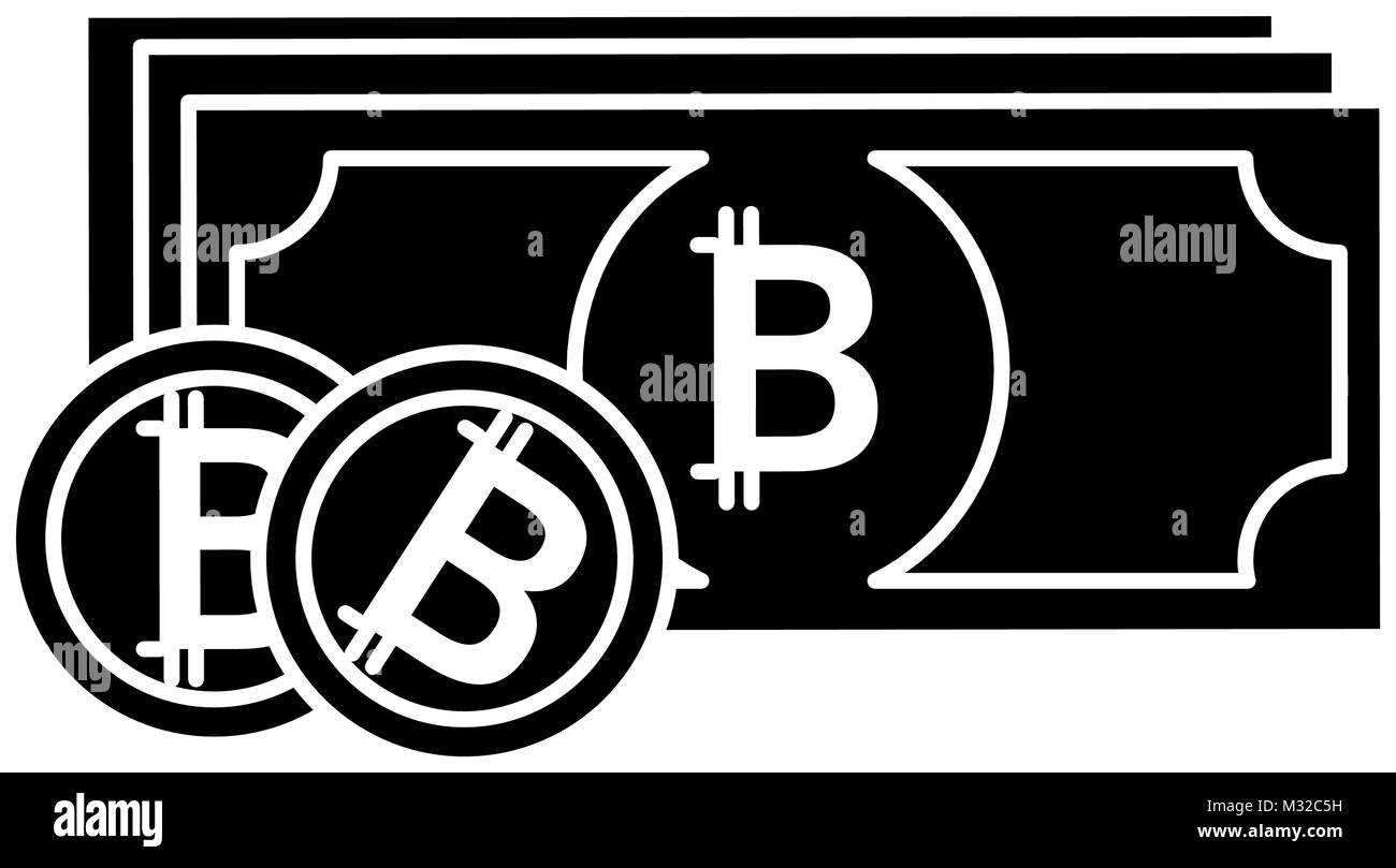 bill and bitcoins virtual money icon Stock Vector Image & Art - Alamy