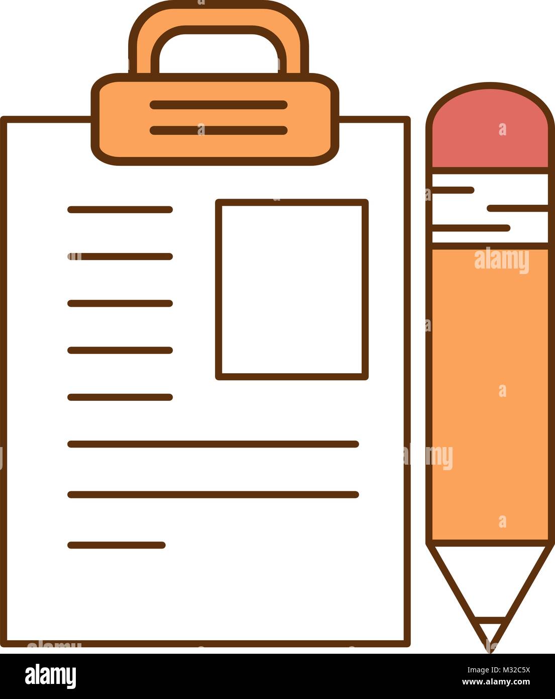 paper document with pencil Stock Vector Image & Art - Alamy