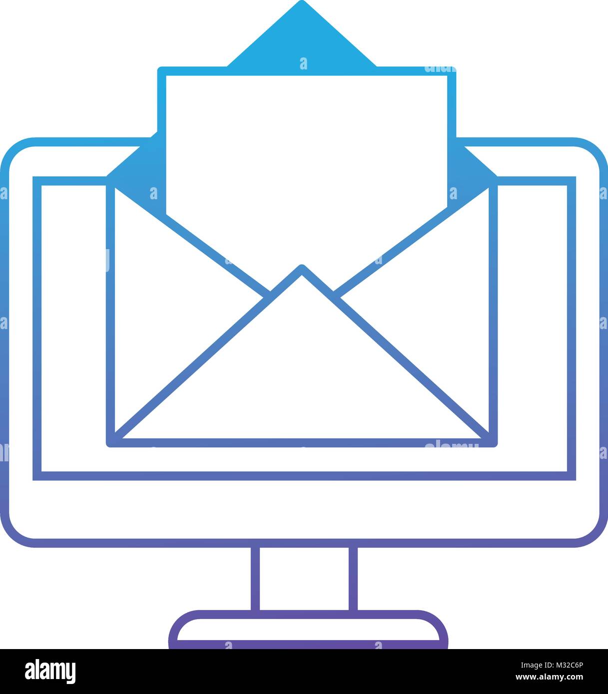 monitor computer with envelope Stock Vector Image & Art - Alamy
