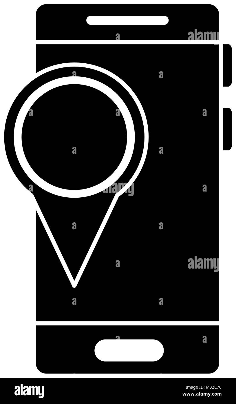 smartphone with pin location Stock Vector Image & Art - Alamy