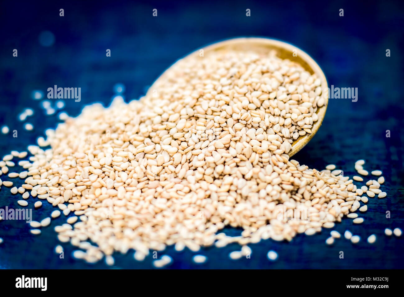 Close up of sesame seeds,Sesamum indicum in traditional basket Stock ...