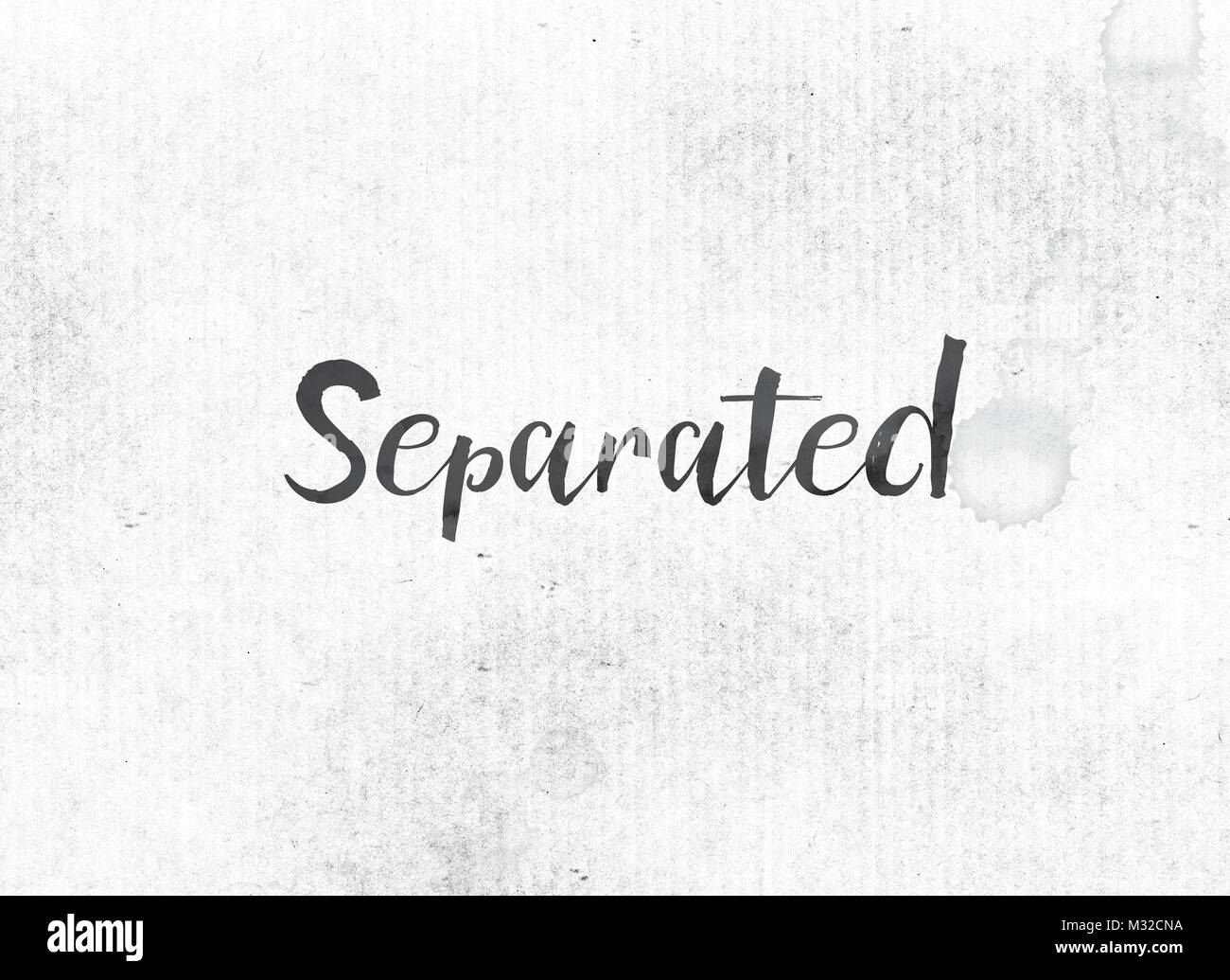 The word Separated concept and theme painted in black ink on a ...