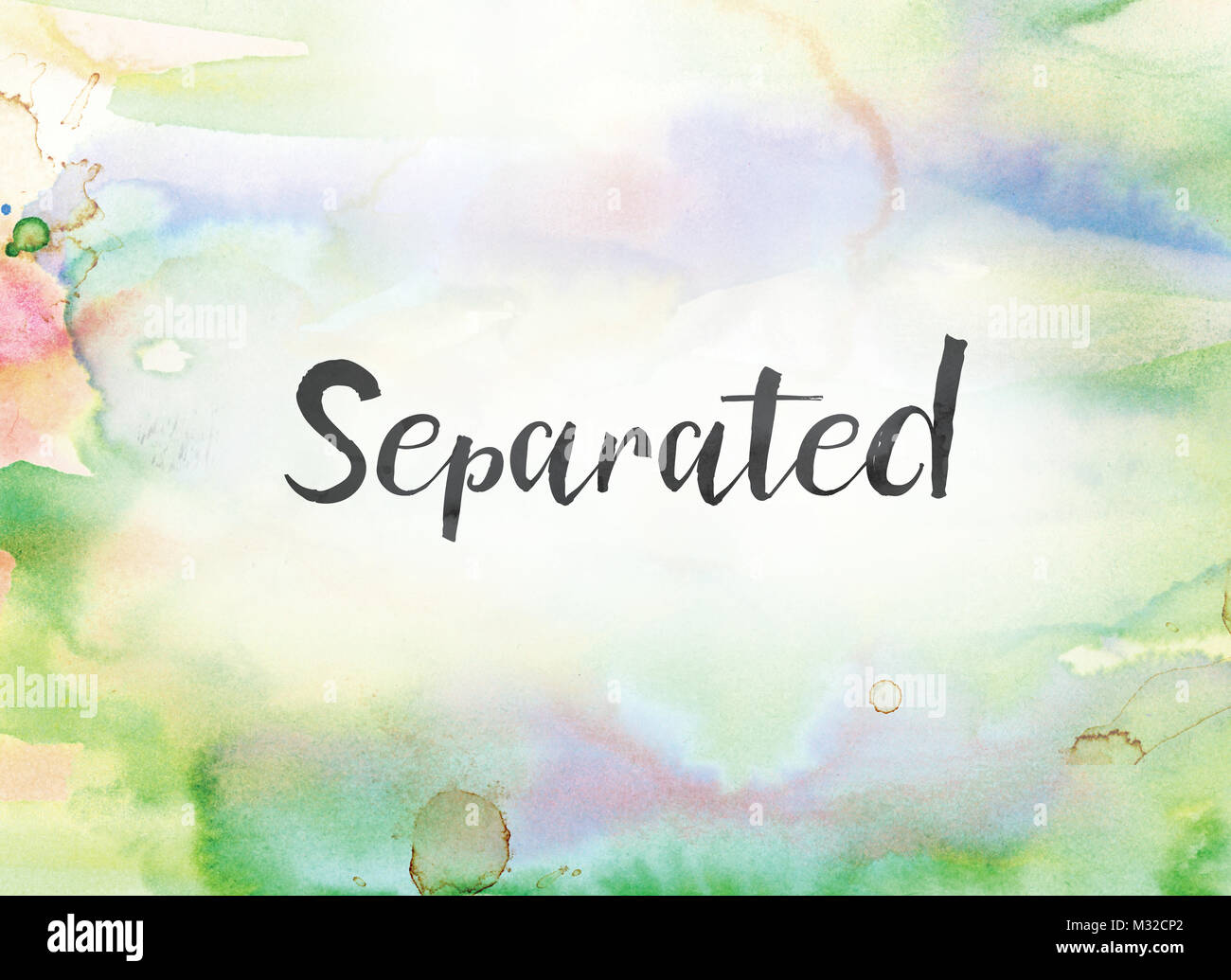 The word Separated concept and theme written in black ink on a colorful ...