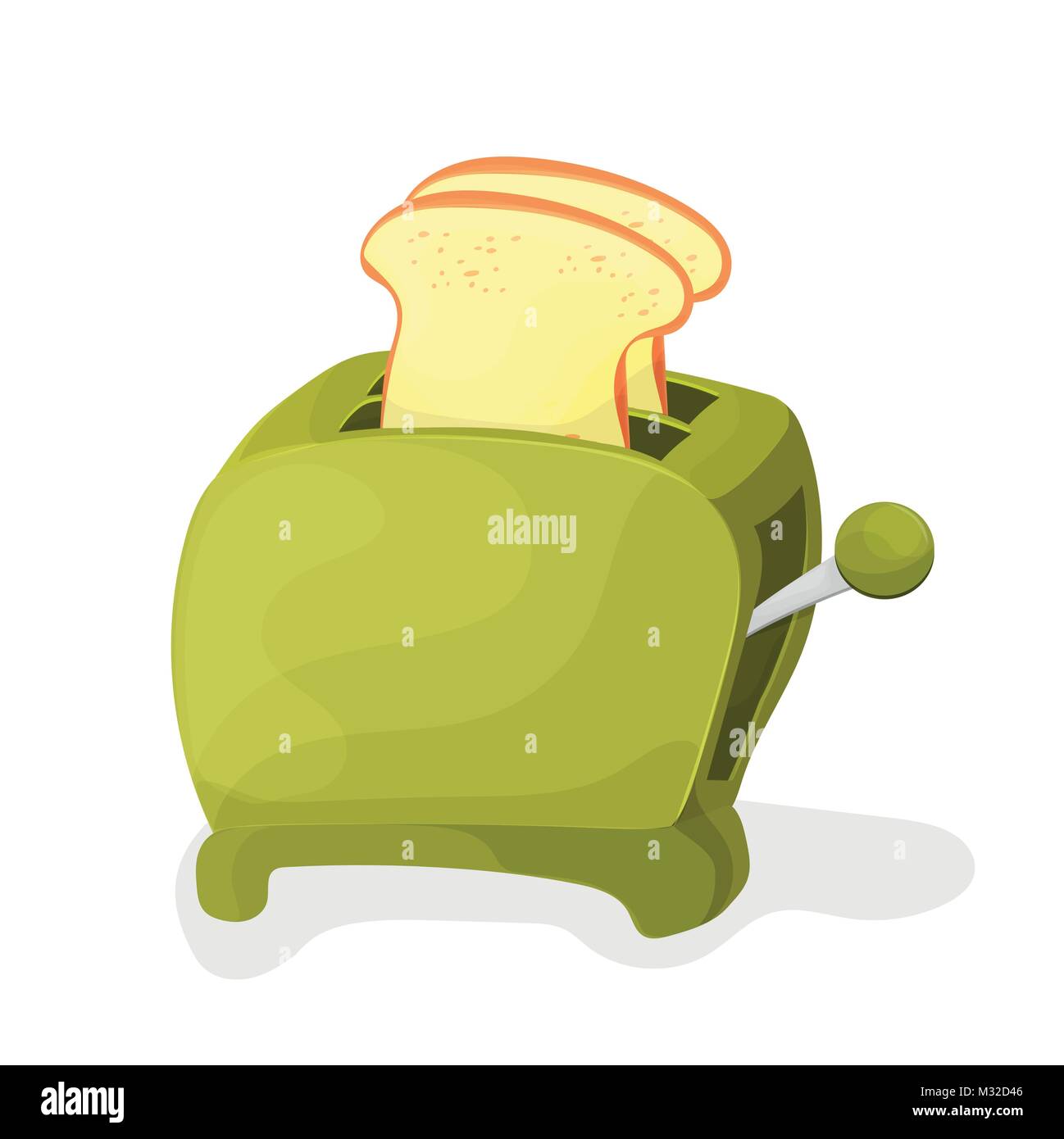 illustration of a cartoon toaster on a white background Stock Vector ...