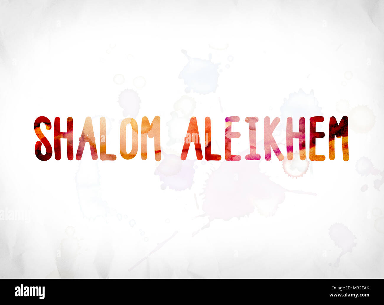The word Shalom Aleikhem concept and theme painted in colorful ...