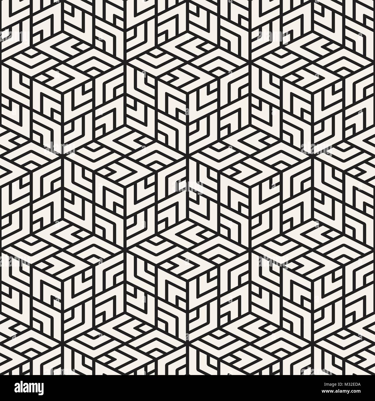 Vector Seamless Lattice Pattern Modern Stylish Texture With Monochrome Trellis Repeating