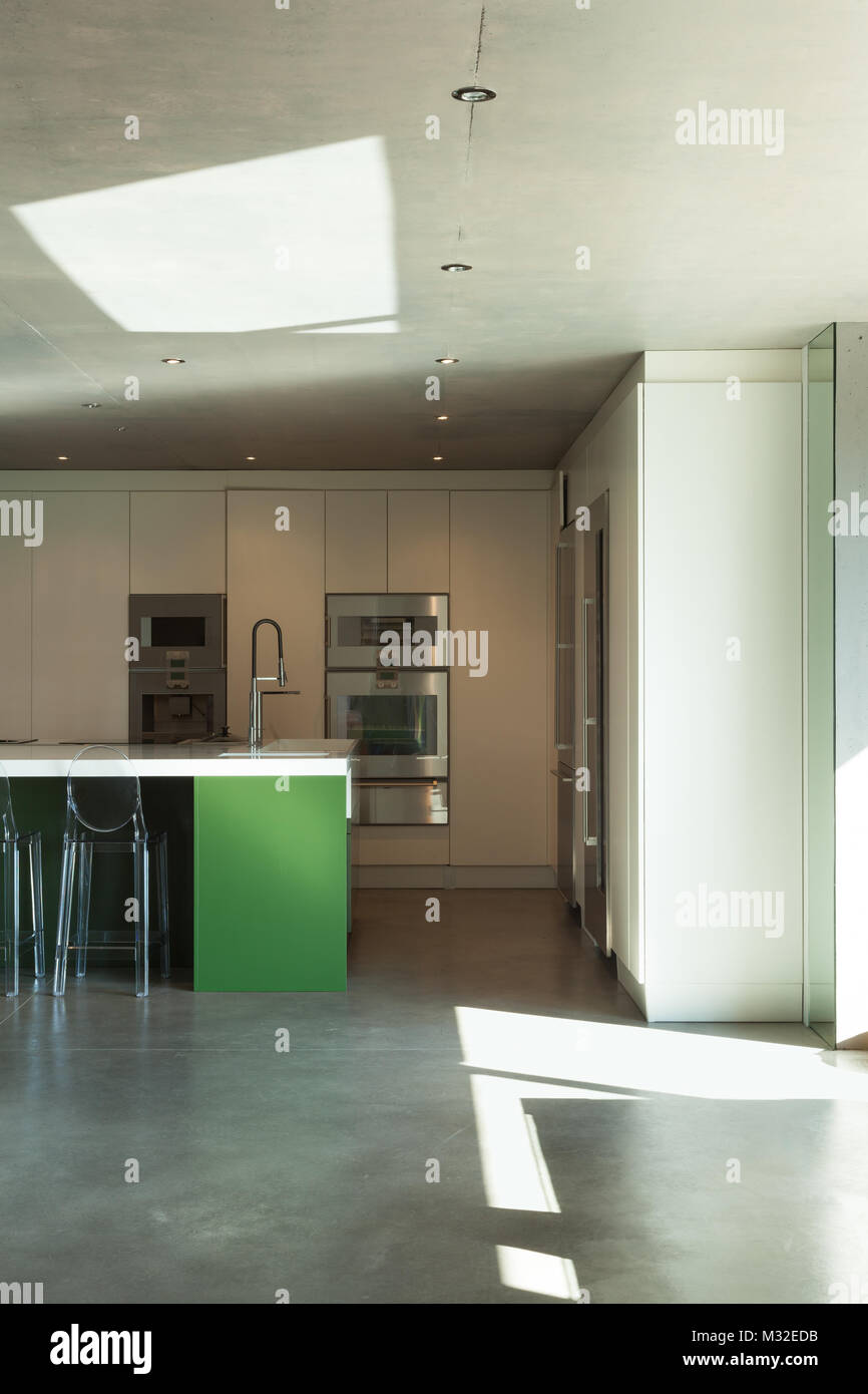 Modern house, interior, domestic kitchen Stock Photo - Alamy