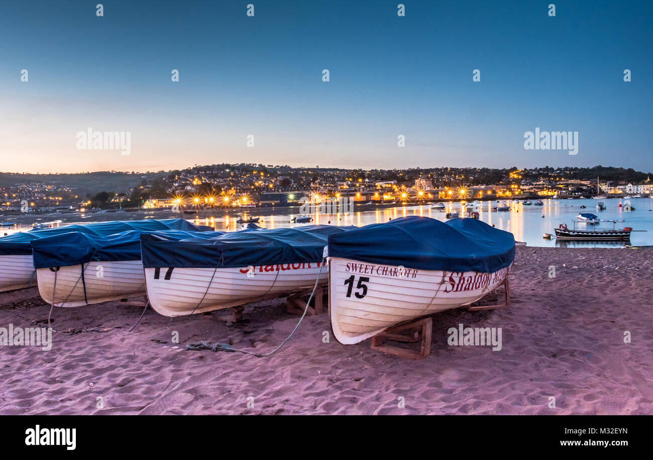 A view across the Teign estuary at night from Shaldon beach. May 2016 ...