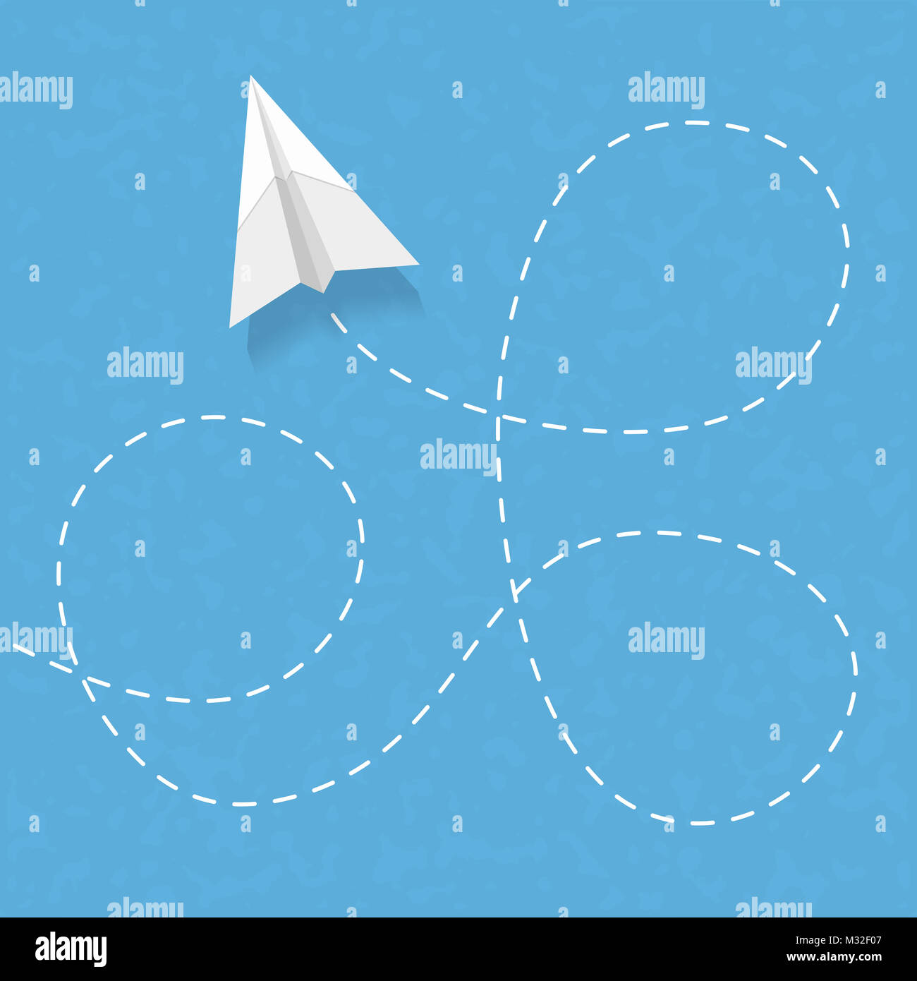 Flying paper airplane with dashed line, vector eps10 illustration Stock ...