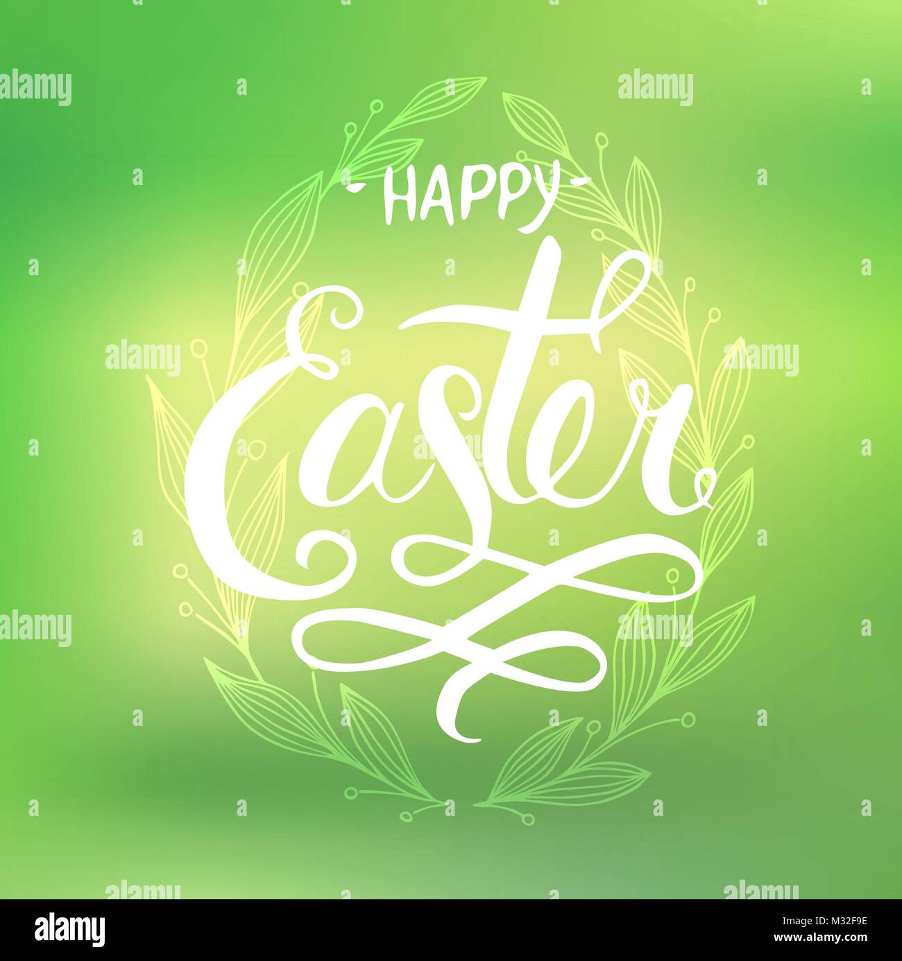 happy Easter Hand drawn calligraphy and brush pen lettering. design for ...