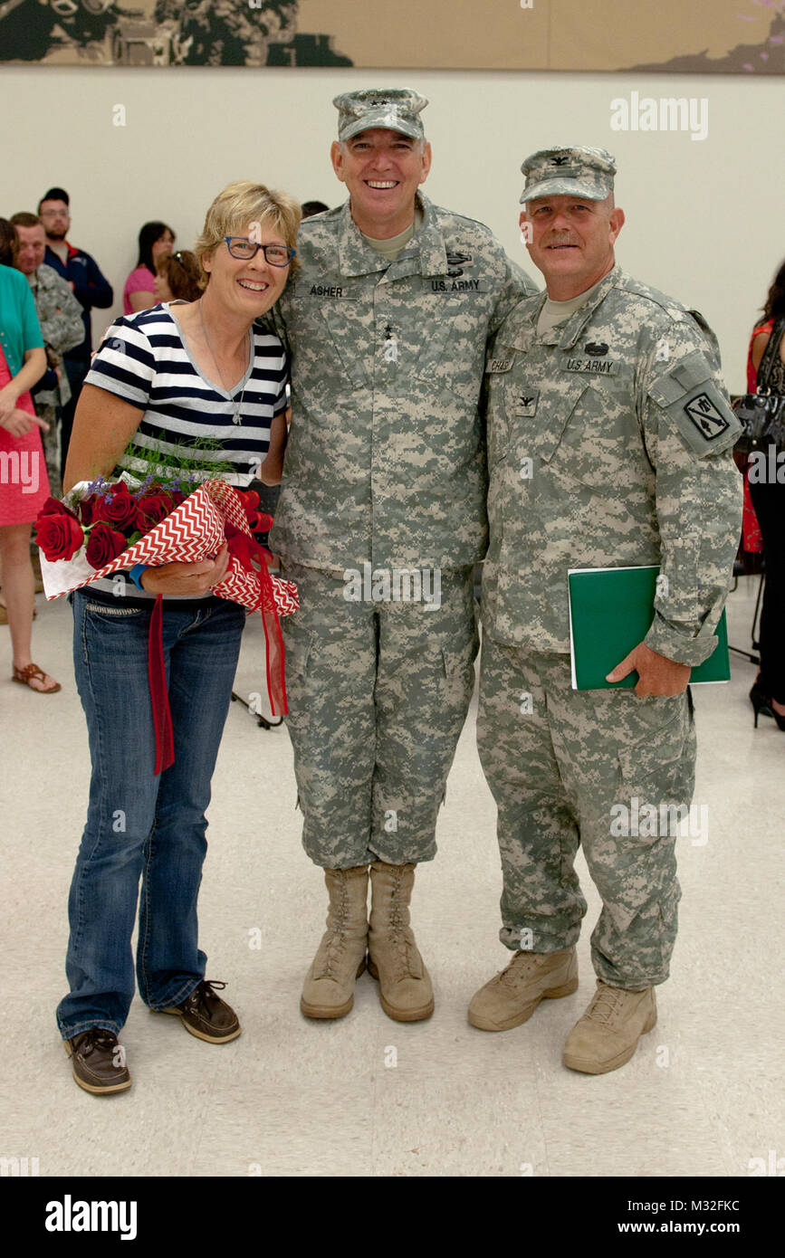 Maj. Gen. Robbie Asher (center), the adjutant general for Oklahoma ...
