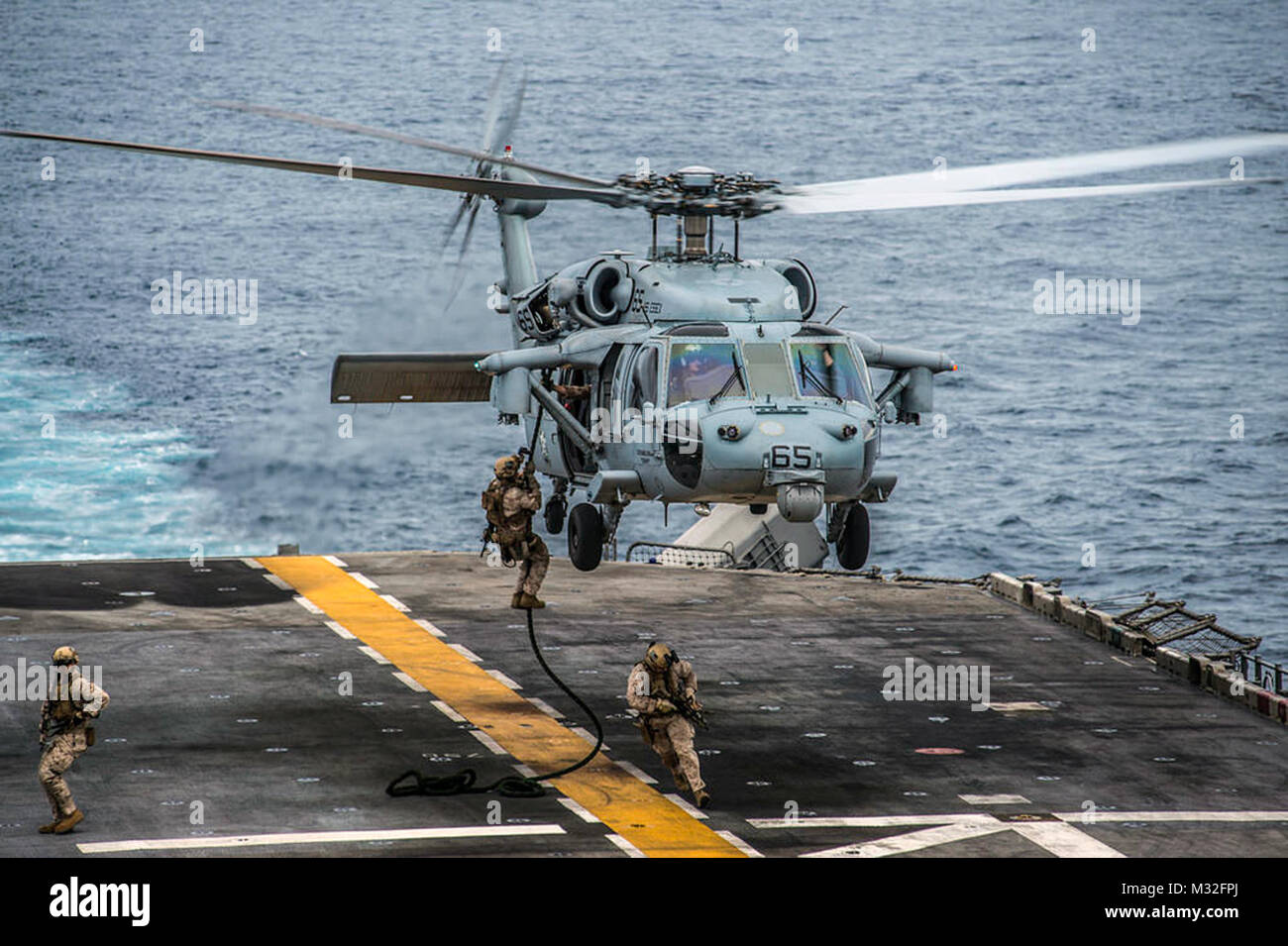 Marines Fast Rope onto the USS Essex in the Indian Ocean by #PACOM ...