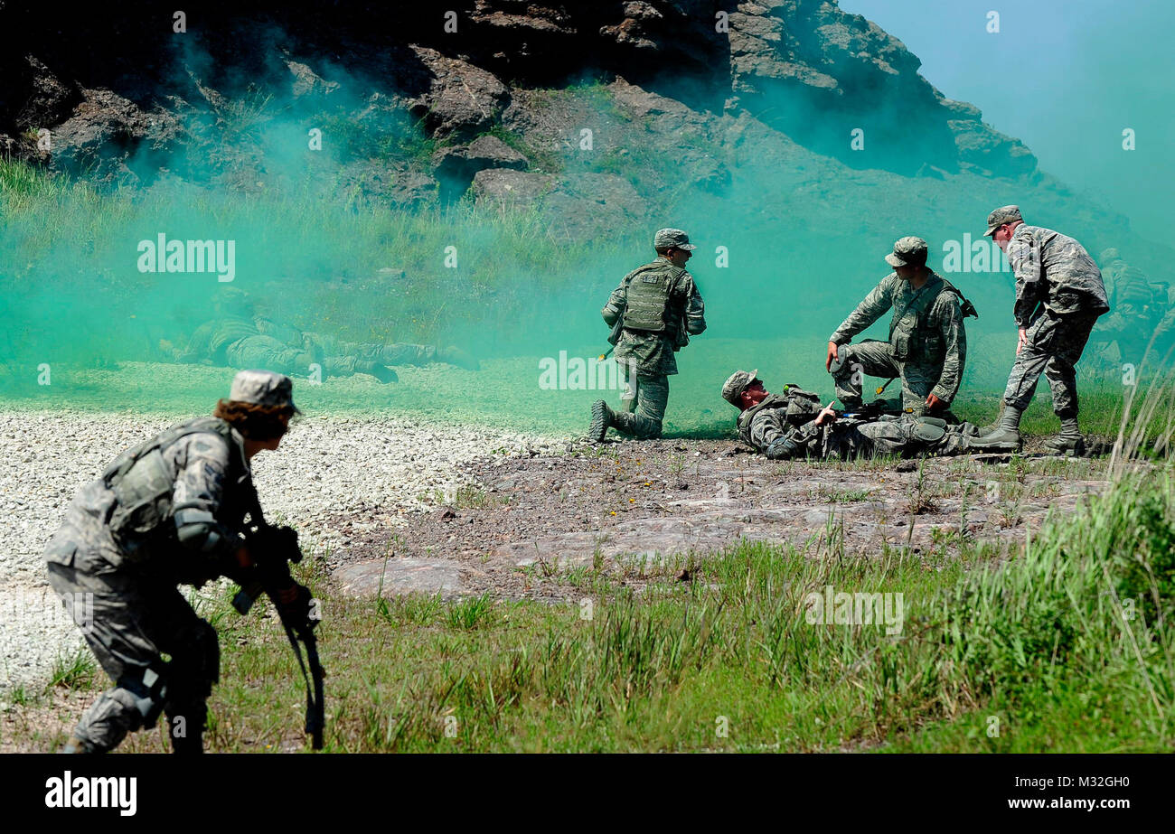 Airmen from the 8th Security Forces Squadron provide care under fire ...