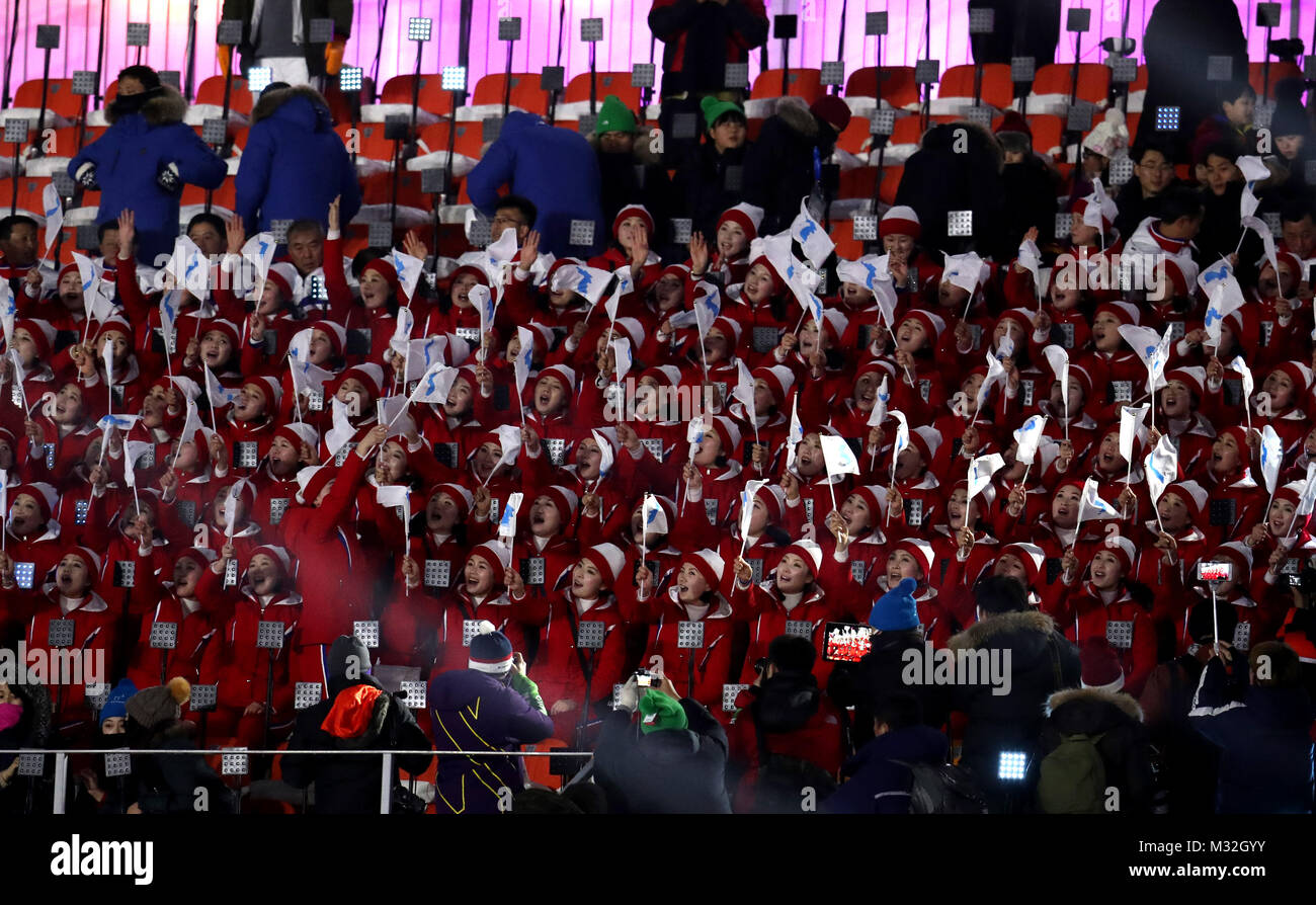 Waved ahead opening ceremony pyeongchang olympic stadium hi-res stock ...