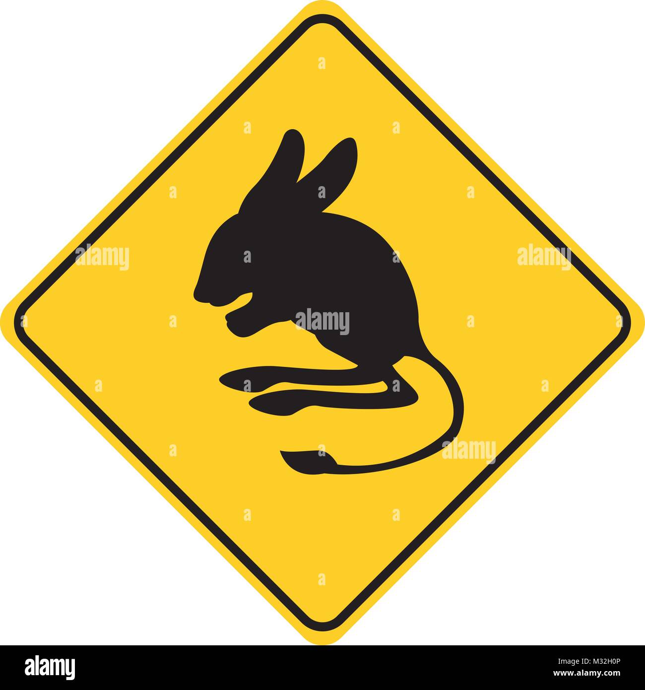dipus silhouette animal traffic sign yellow vector Stock Vector Image ...