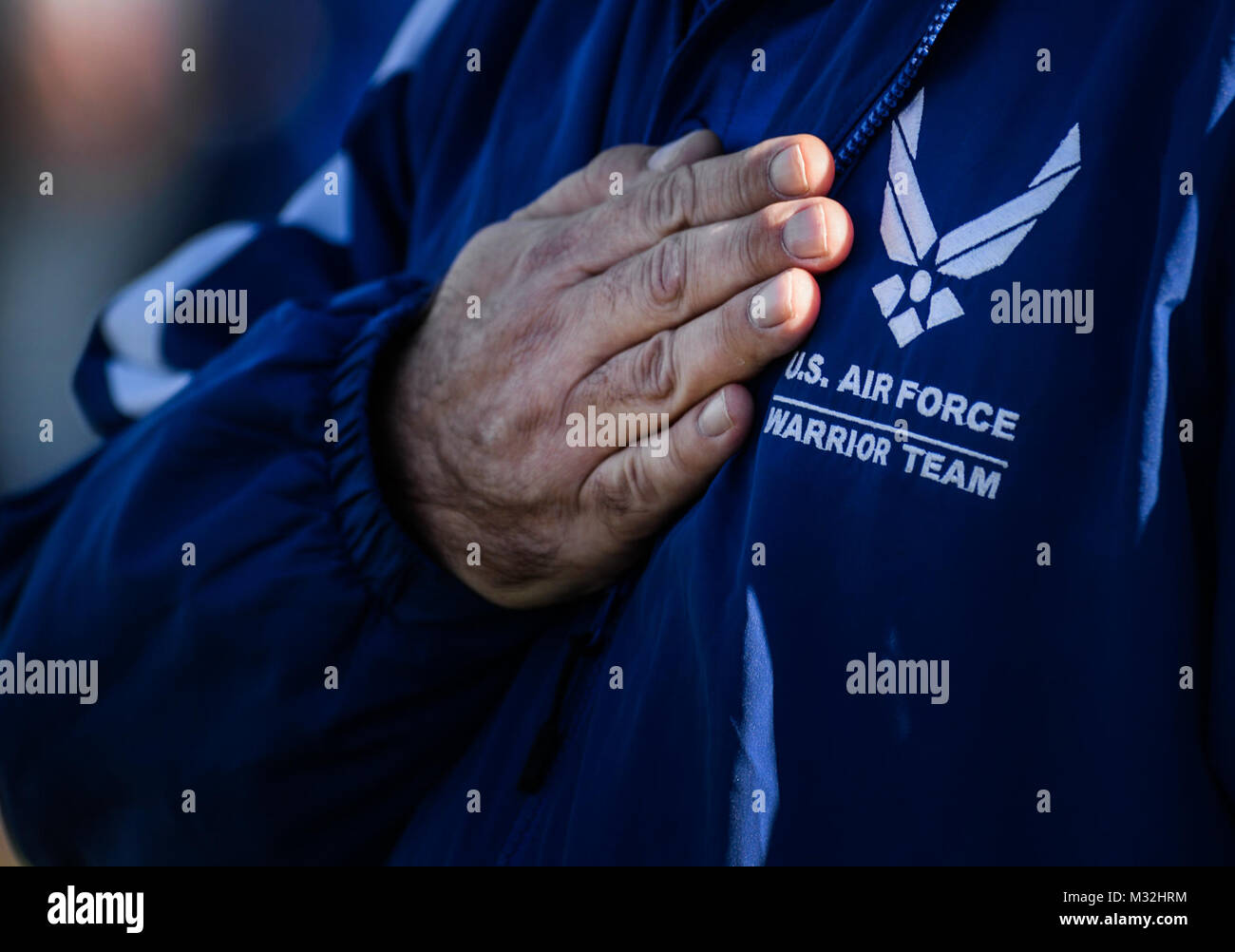 American team hand over heart hi-res stock photography and images - Alamy