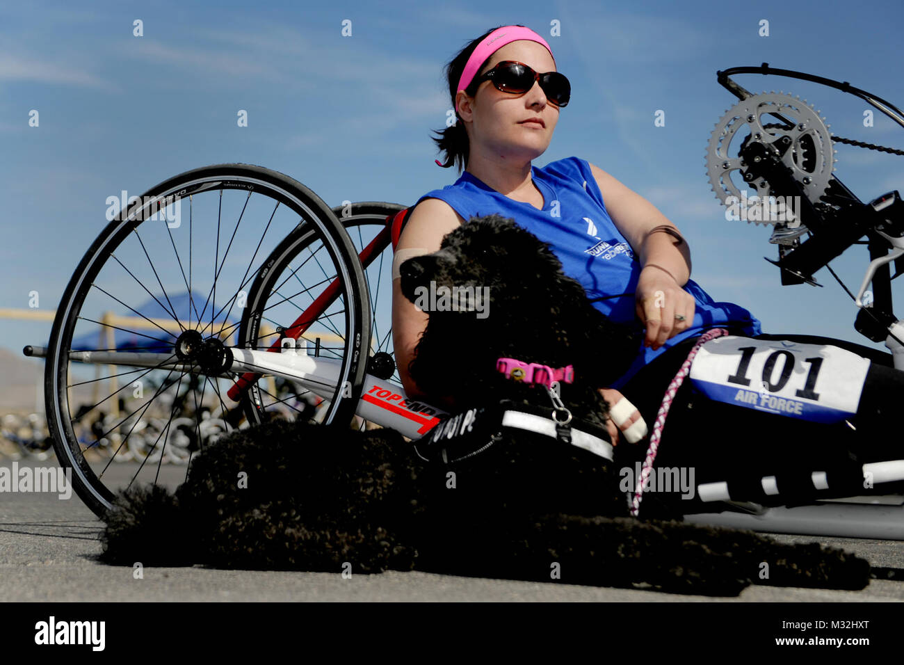 Ashley Critez , Air Force Trials cycling competitor, prepares for an ...