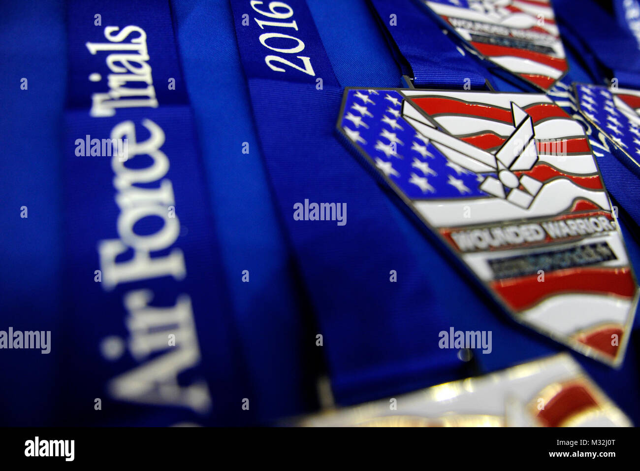 Gold medals are displayed during the 2016 Air Force Trials at ...