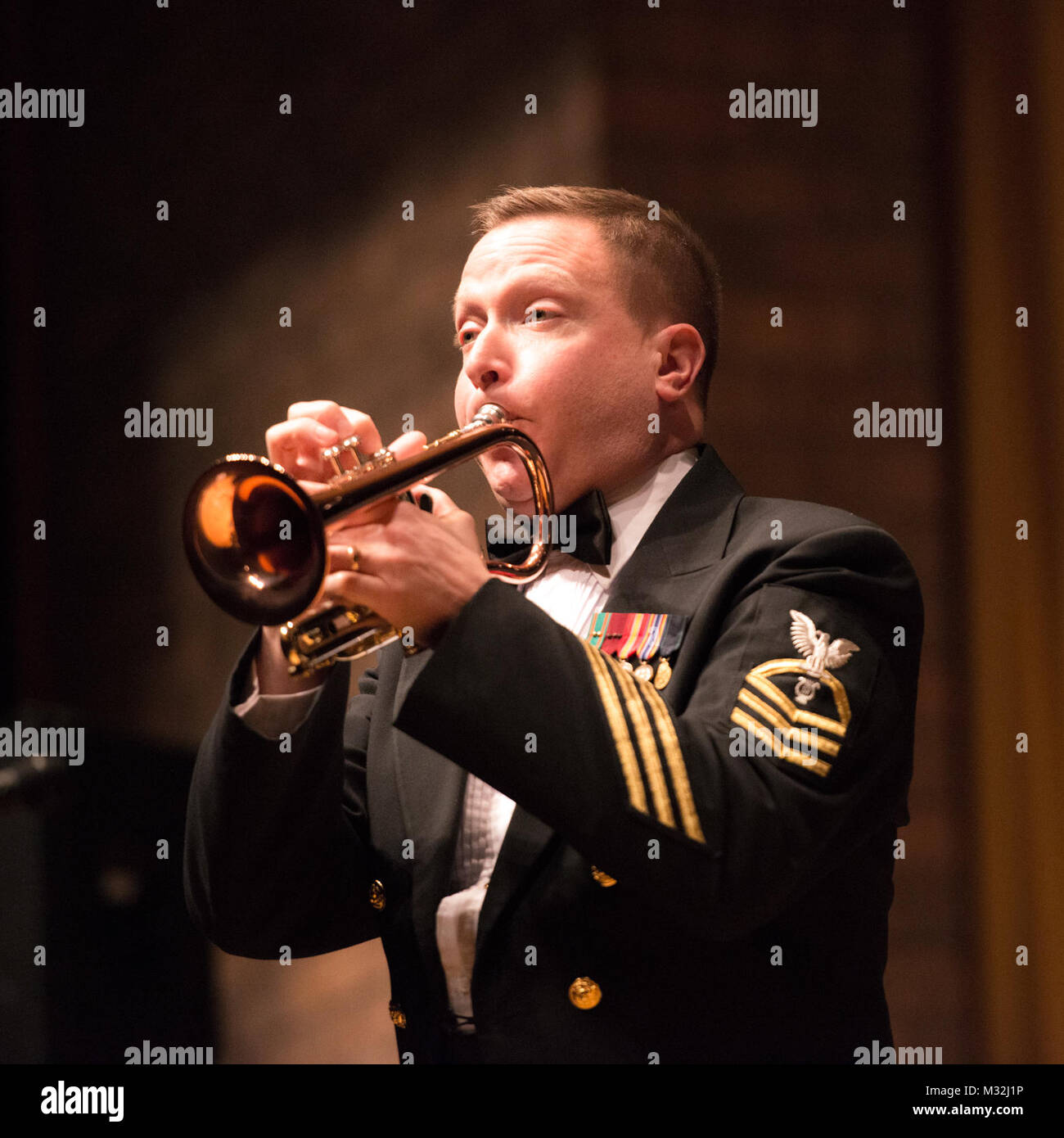BUTLER, PA (Feb. 28, 2016) Chief Musician Chris Sala performs a solo at ...