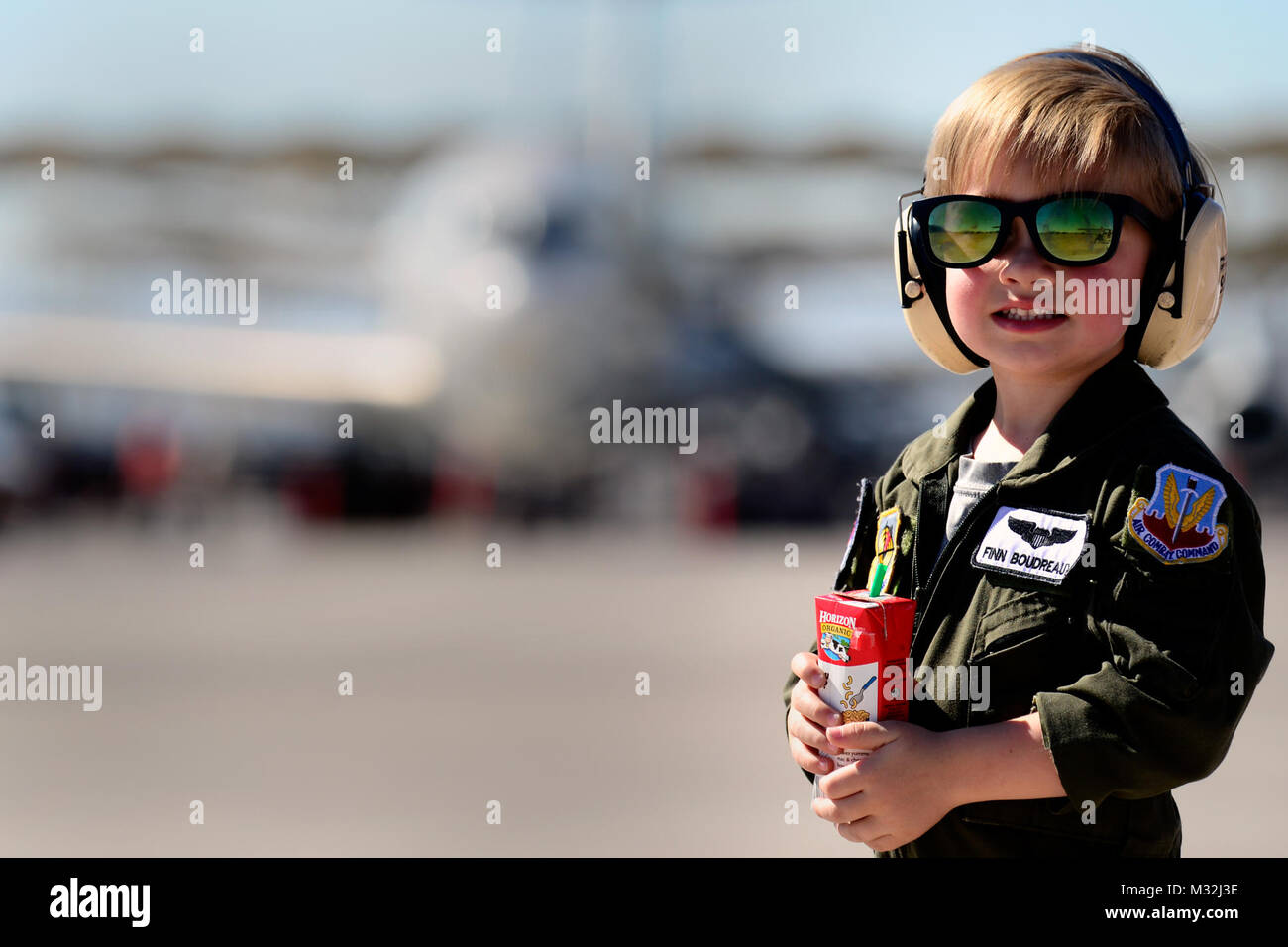 A young fan watches the U.S. Air Force Air Demonstration Squadron ...