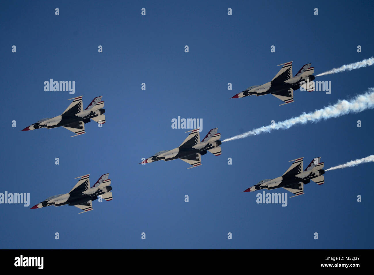 The U.S. Air Force Air Demonstration Squadron "Thunderbirds," fly in ...
