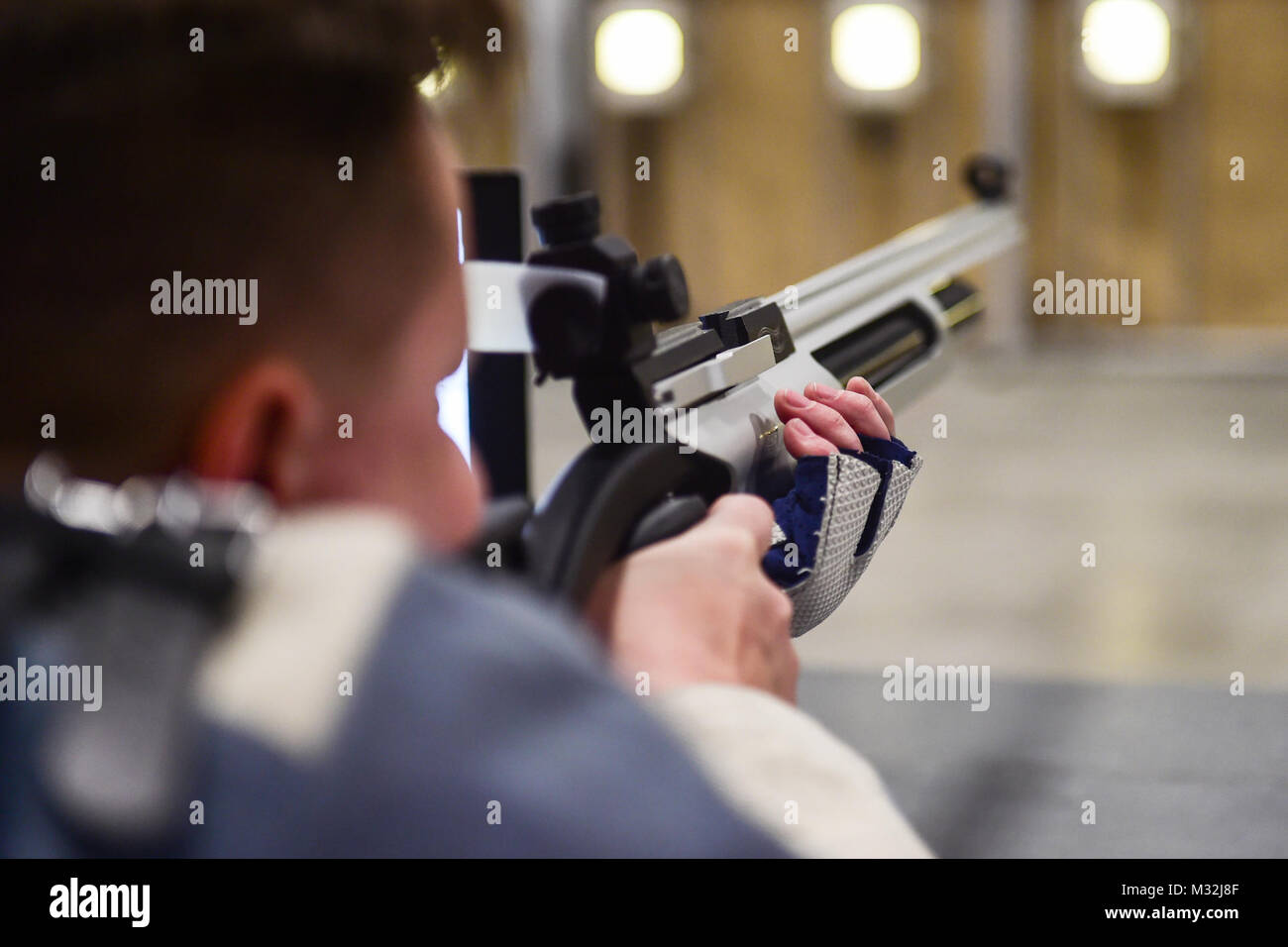 Jamie Biviano shoots her air rifle during the 2016 Air Force Trials at ...